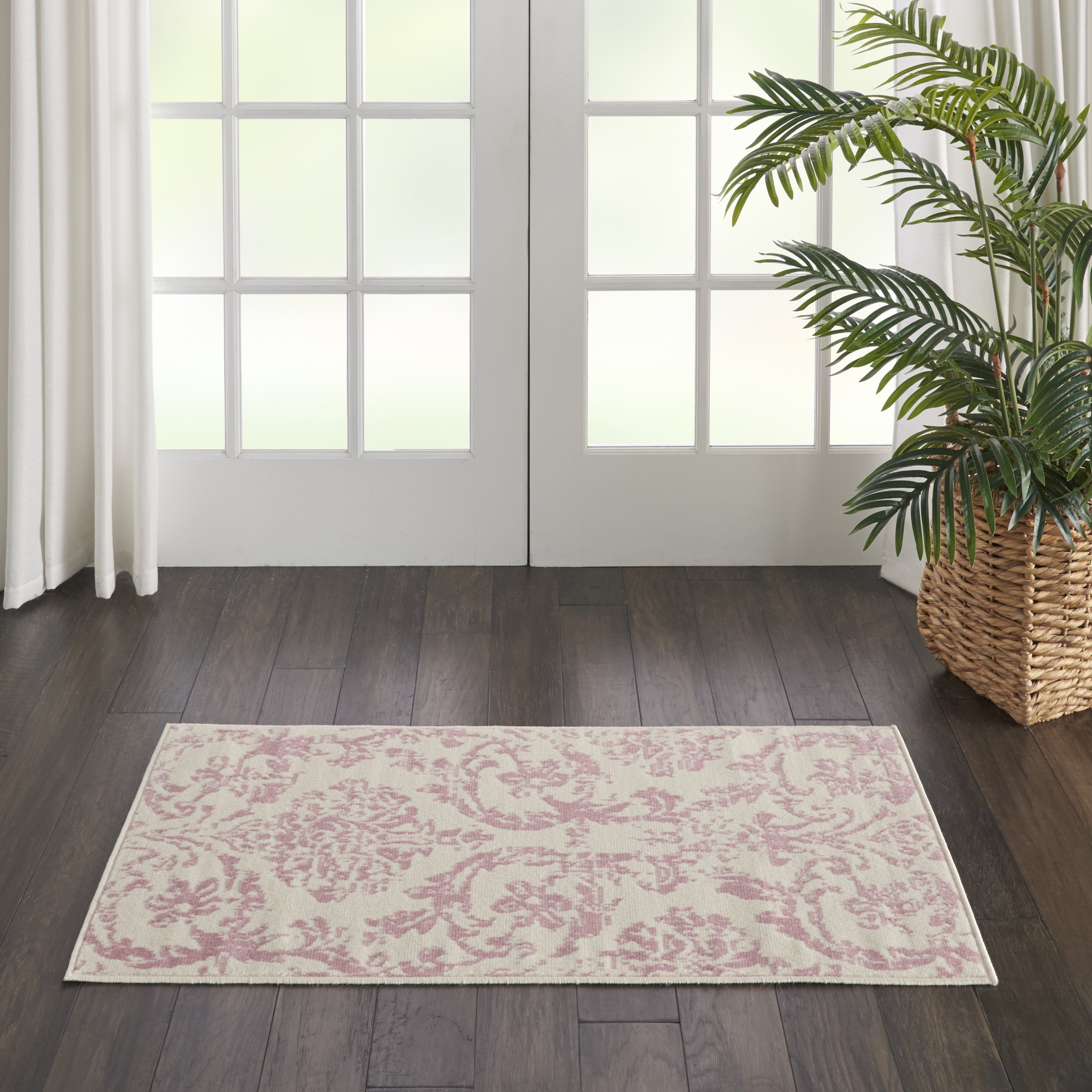 Nourison Bliss Vintage Farmhouse Ivory/Pink 2 x 4 Area Rug - Walmart.com