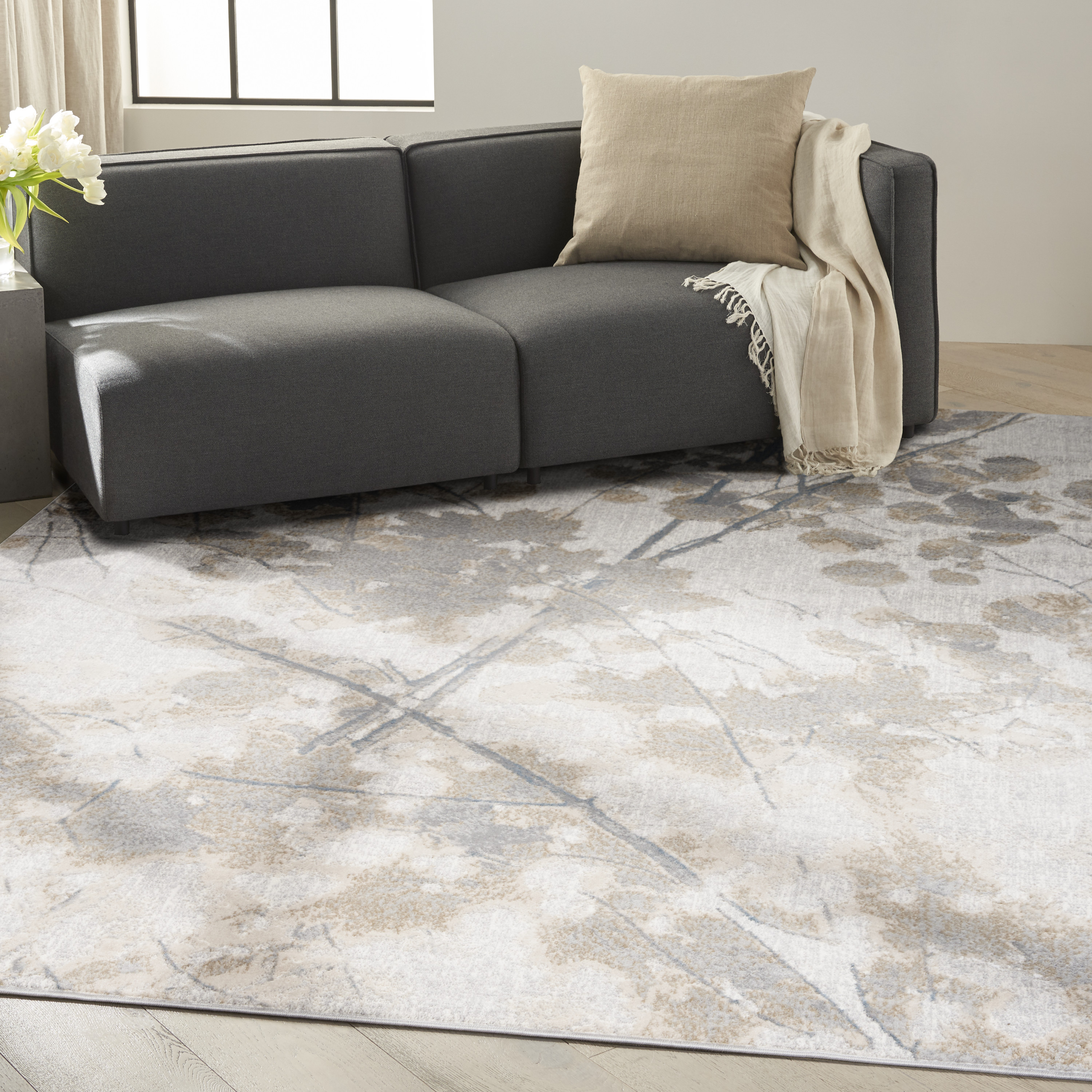 Nourison CK950 Rush Abstract Grey Multicolor 8' x 10' Area Rug (8x10 ...