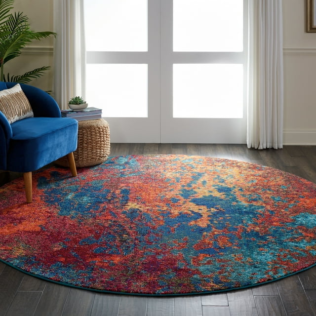 Nourison Celestial Abstract Atlantic 7'10" x round Area Rug, (8 Round ...