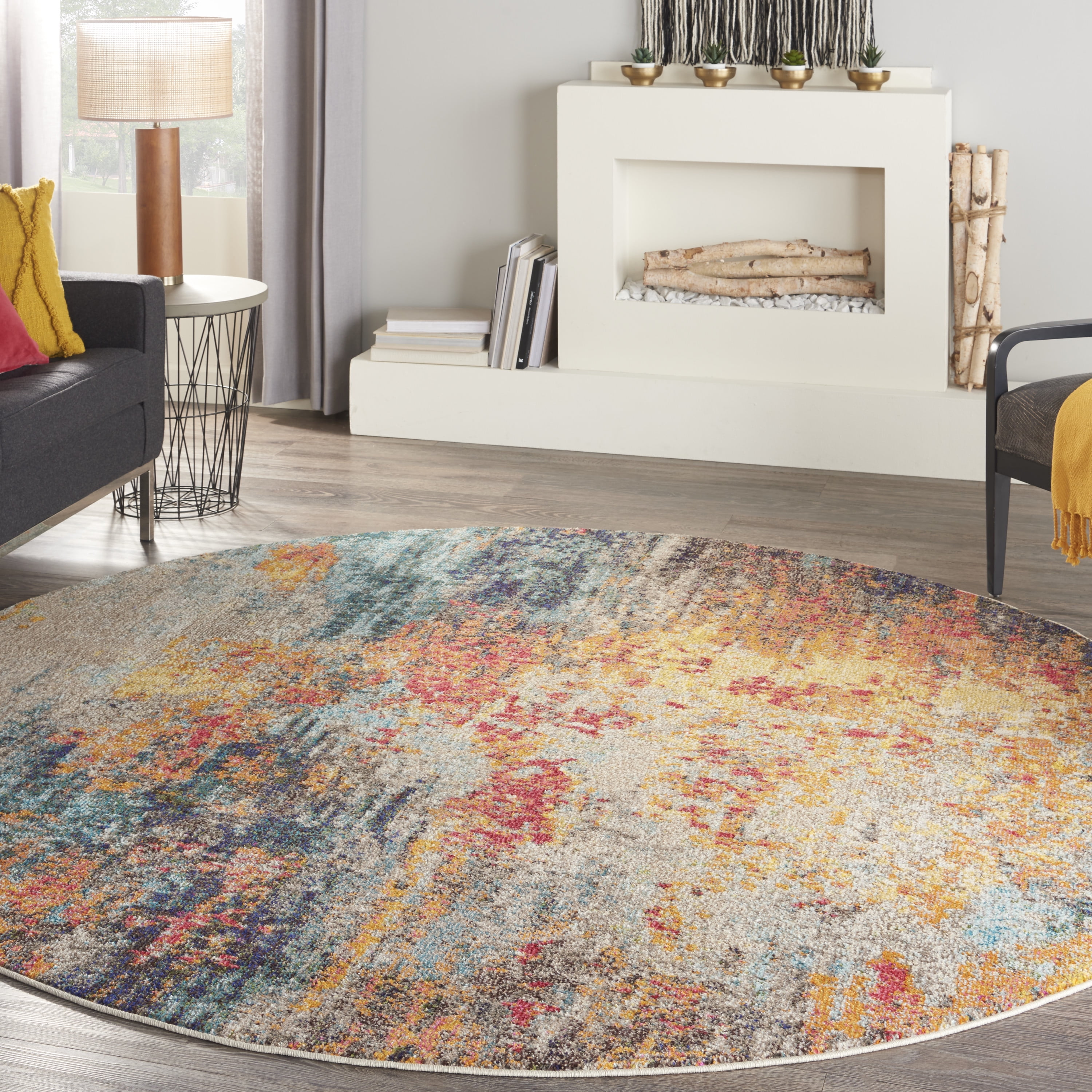Nourison Celestial Abstract Multicolor 7'10" x ROUND Area Rug, (8 Round ...