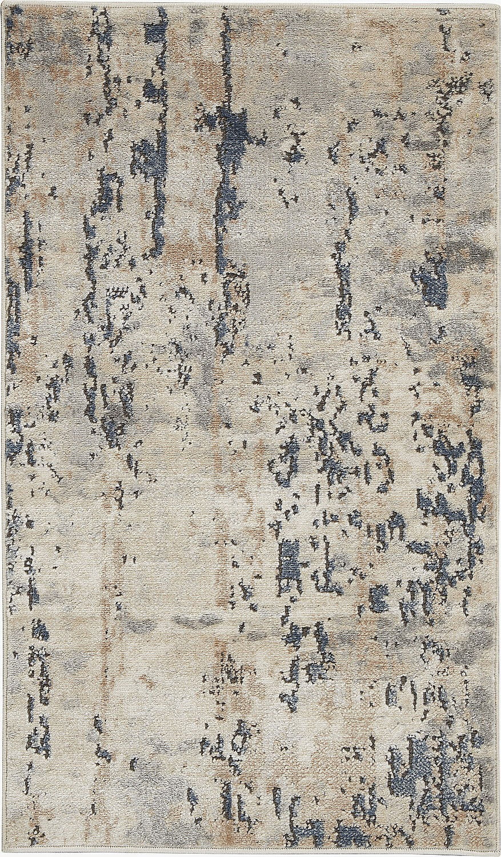 "Nourison Concerto Abstract Beige/Grey Area Rug, 2'2"" x 3'9 ...