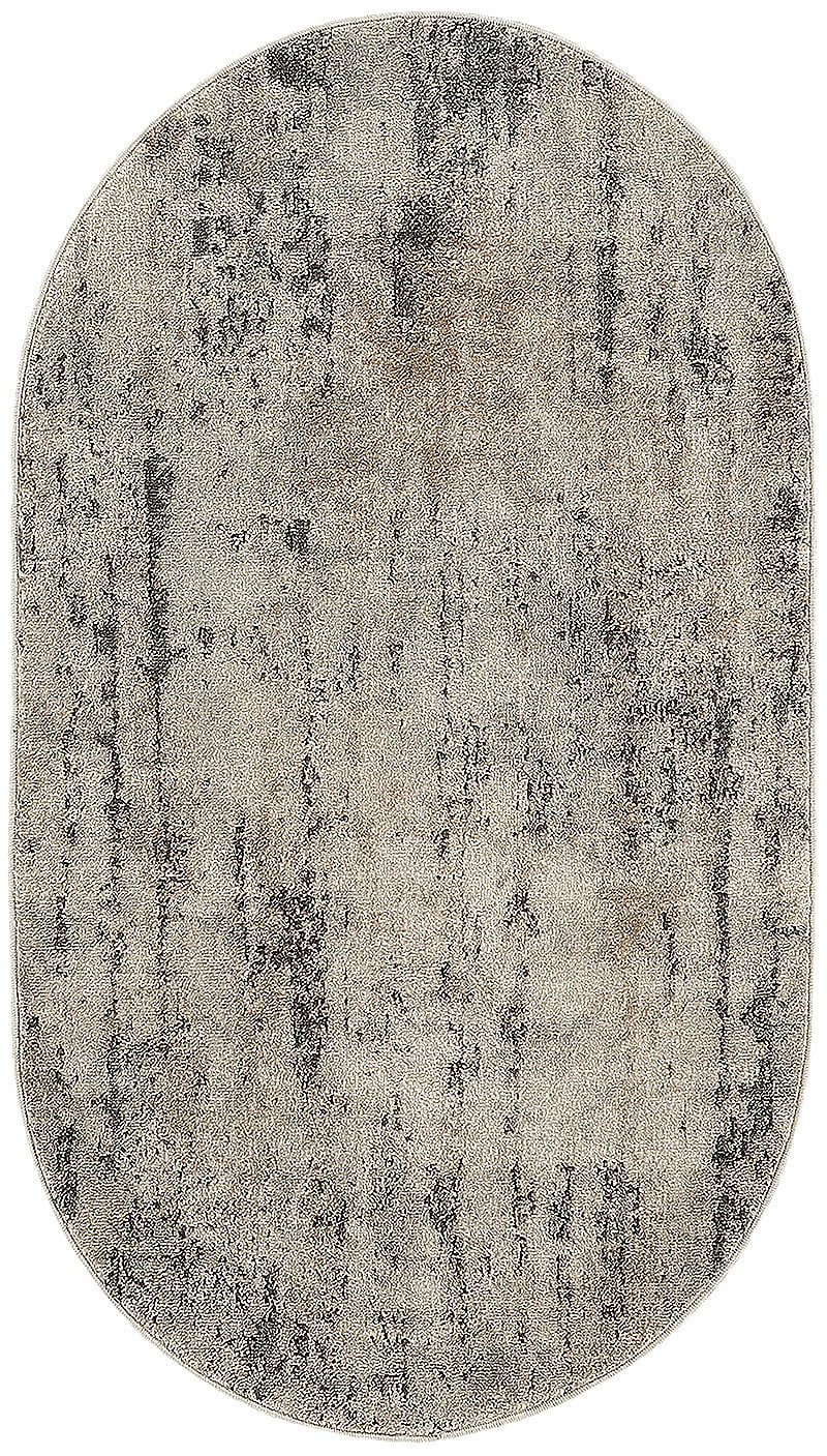 Nourison Concerto Abstract Beige Grey 3' x 5' Oval Area Rug (3x5 ...