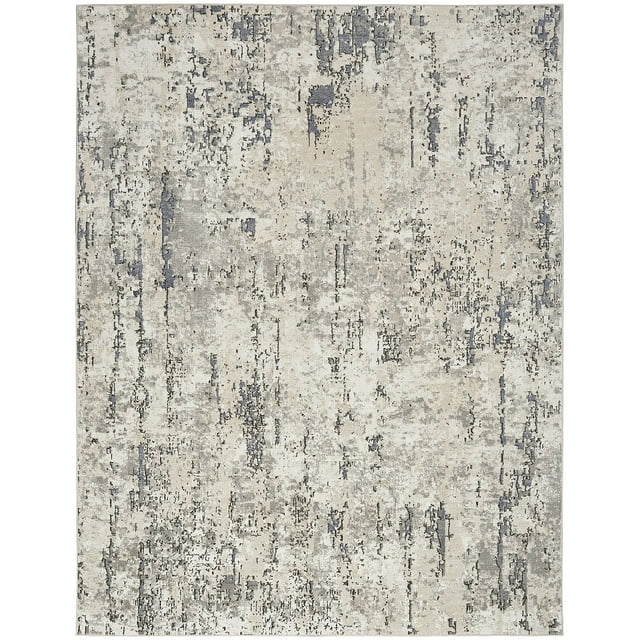 "Nourison Modern Concerto Abstract Ivory Blue Grey Area Rug, 5'3"" x 7 ...