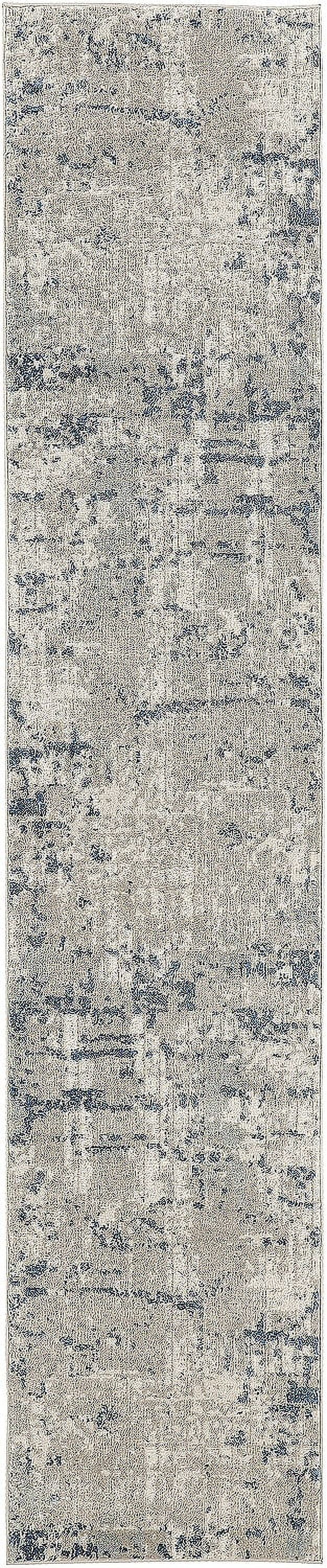 Nourison Concerto Abstract Ivory Grey Blue 2'2" x 20' Area Rug (2x20 ...