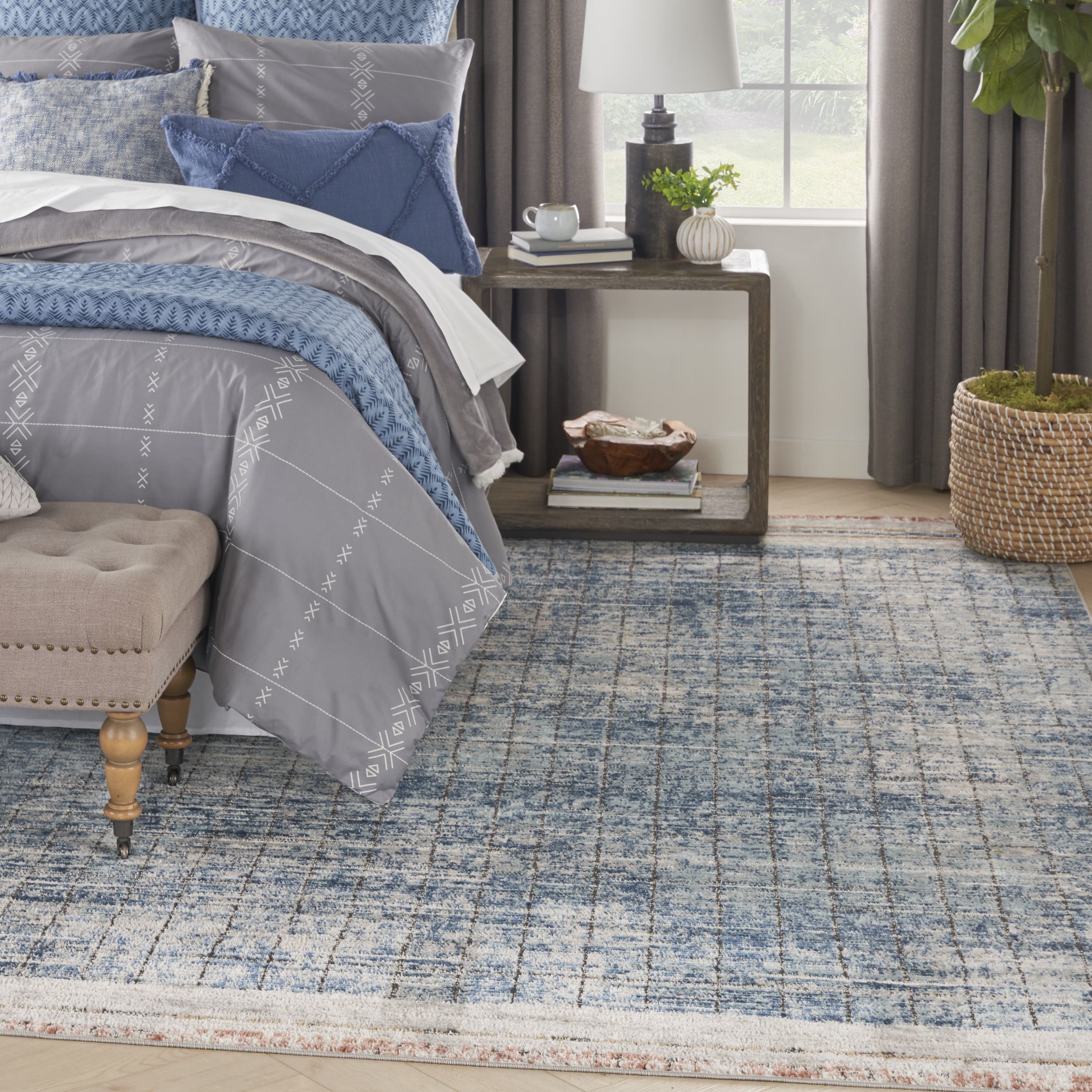 Nourison Concerto Contemporary Modern Blue Area Rug - Walmart.com