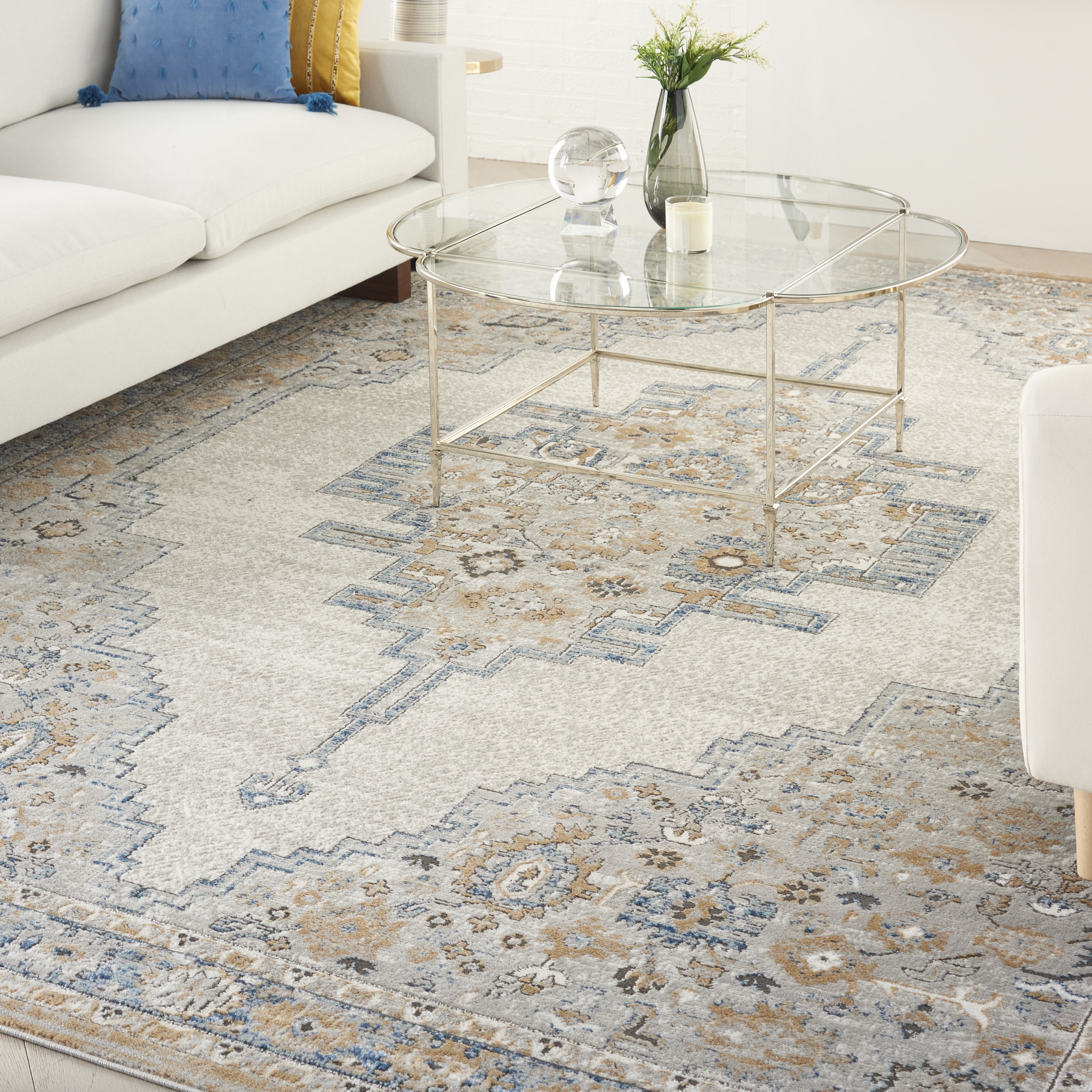Nourison Concerto Persian Grey/Light Blue 10' x 14' Area Rug, (10x14 ...