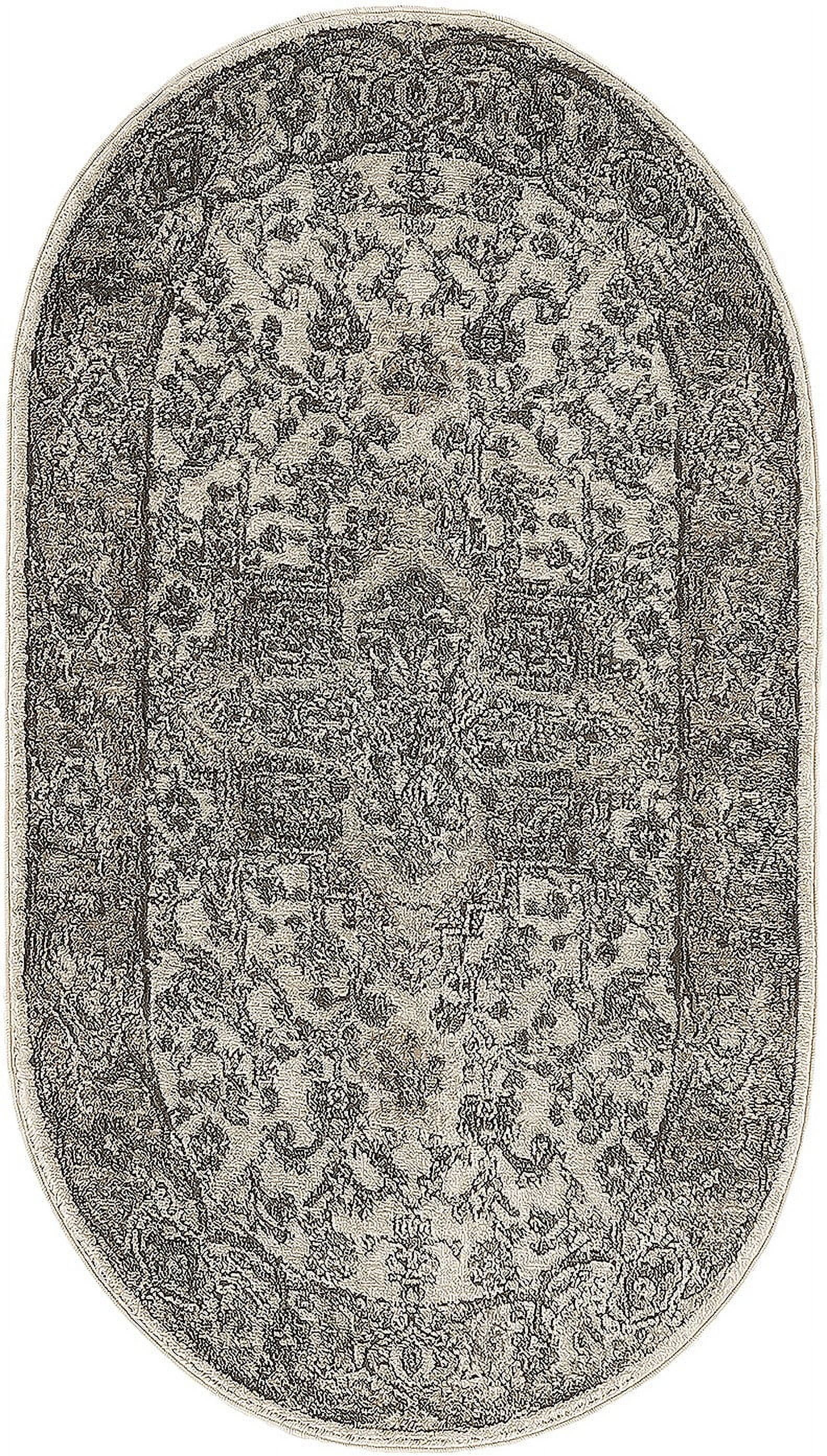 Nourison Concerto Persian Ivory Grey 3' x 5' Oval Area Rug (3x5 ...