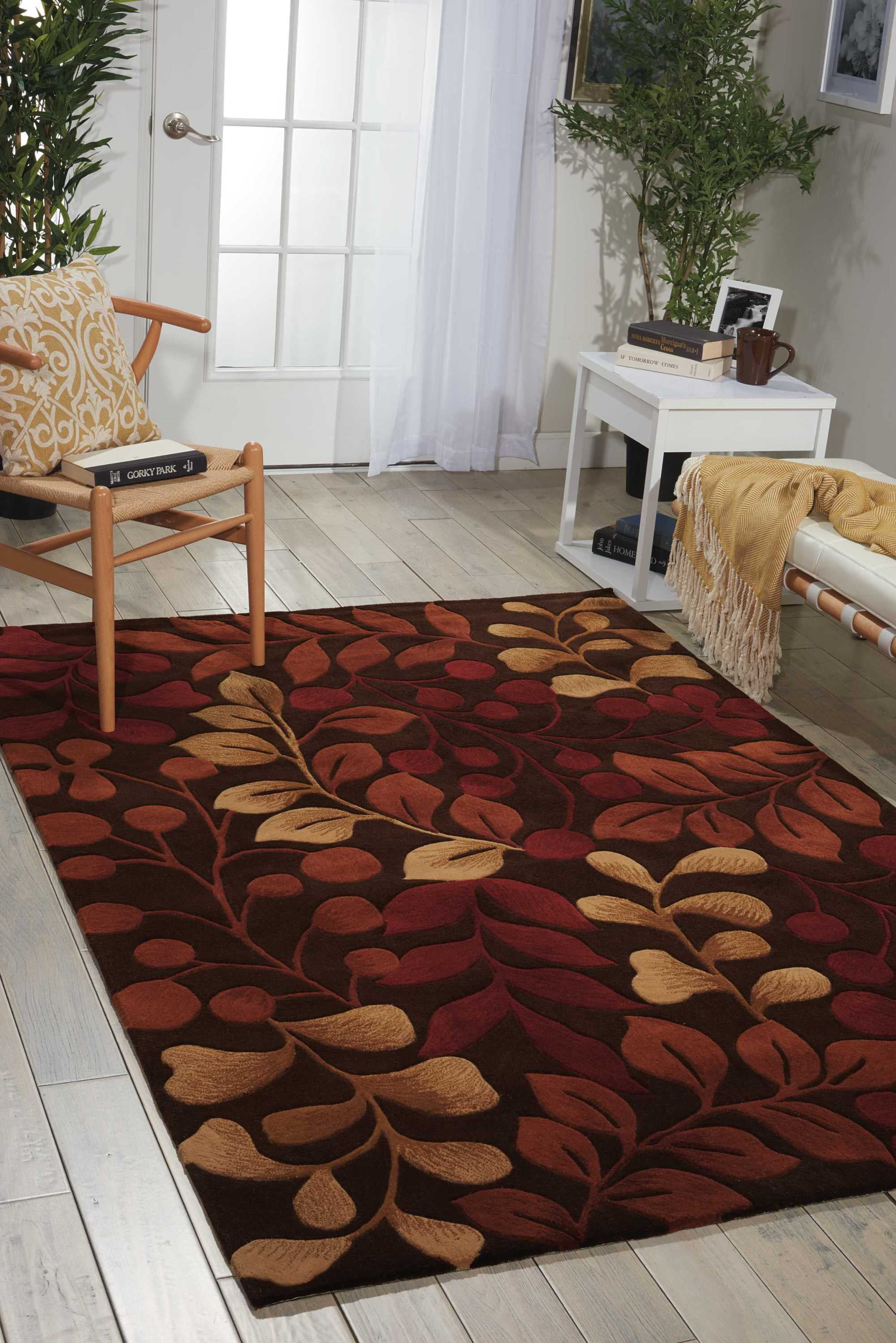 Nourison Contour Botanical Chocolate 3'6" x 5'6" Area Rug, (4x6 ...