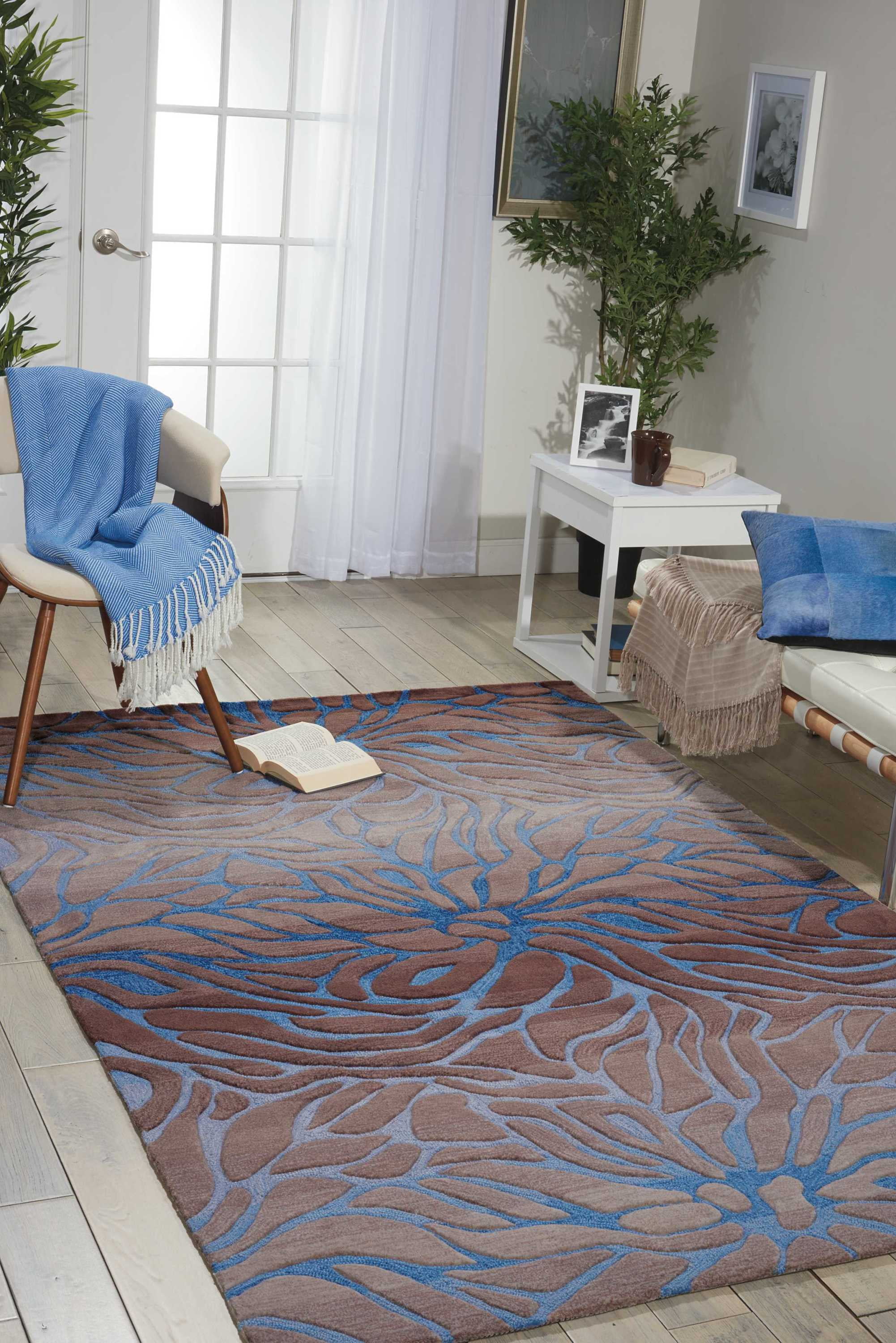 Nourison Contour Botanical Ocean Sand 5' x 7'6" Area Rug, (5x8 ...