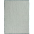 Nourison Courtyard Indoor/Outdoor Ivory Aqua 6' x 9' Area Rug, (6x9 ...