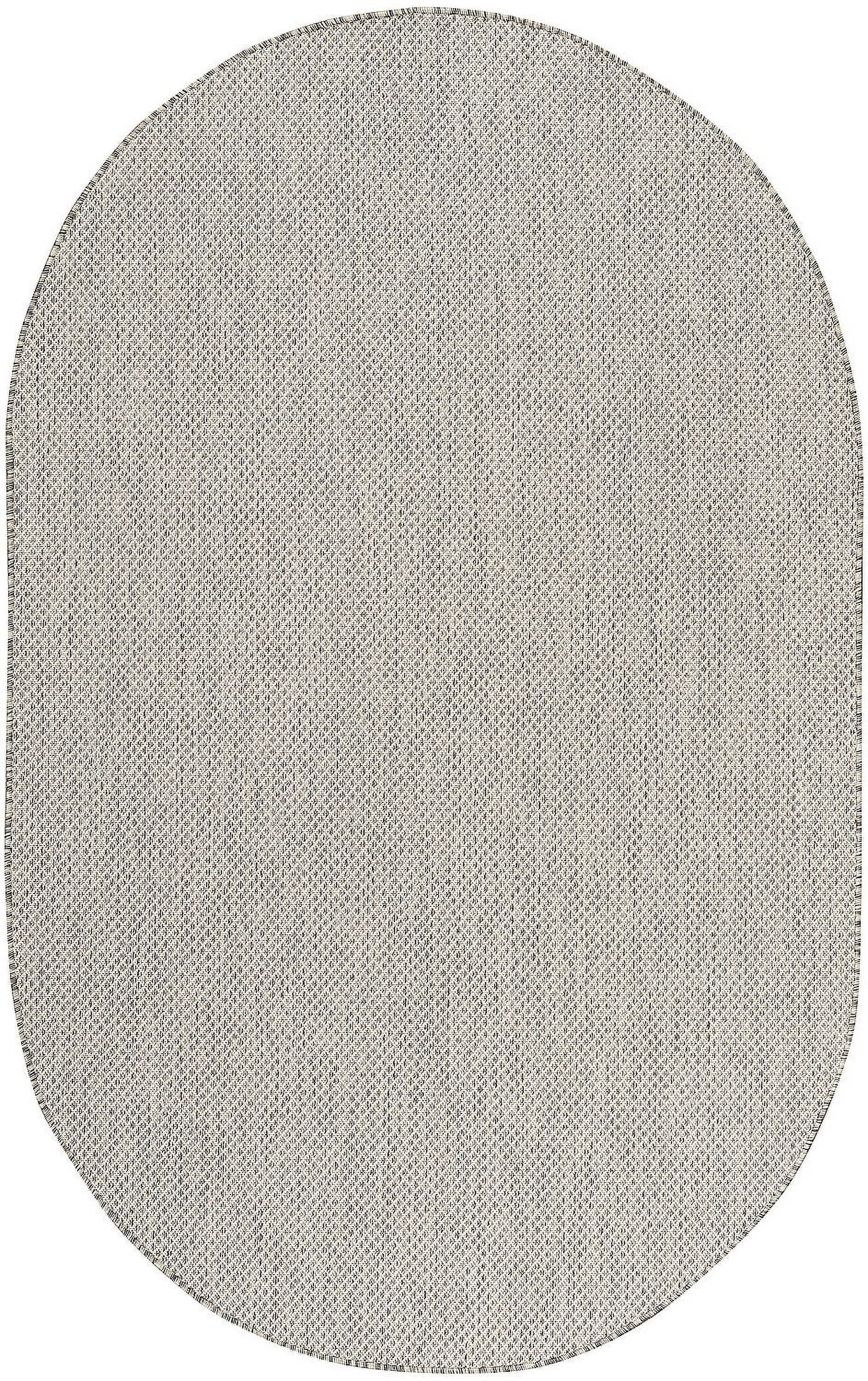 Nourison Courtyard Indoor/Outdoor Ivory Silver 3' x 5' Oval Area Rug ...
