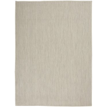 Nourison Courtyard Indoor/Outdoor Ivory Silver 5' x 7' Area Rug, (5x7 ...