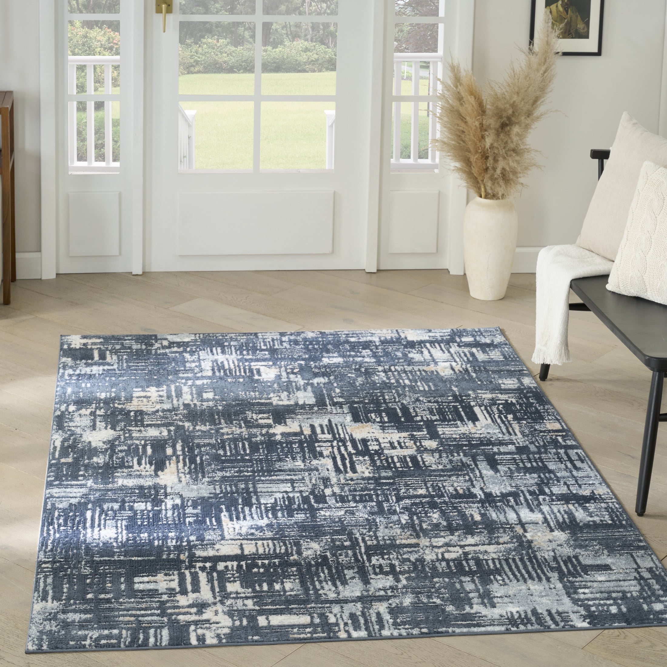 Nourison Dekor 4' x 6' Slate Modern Indoor Rug - Walmart.com