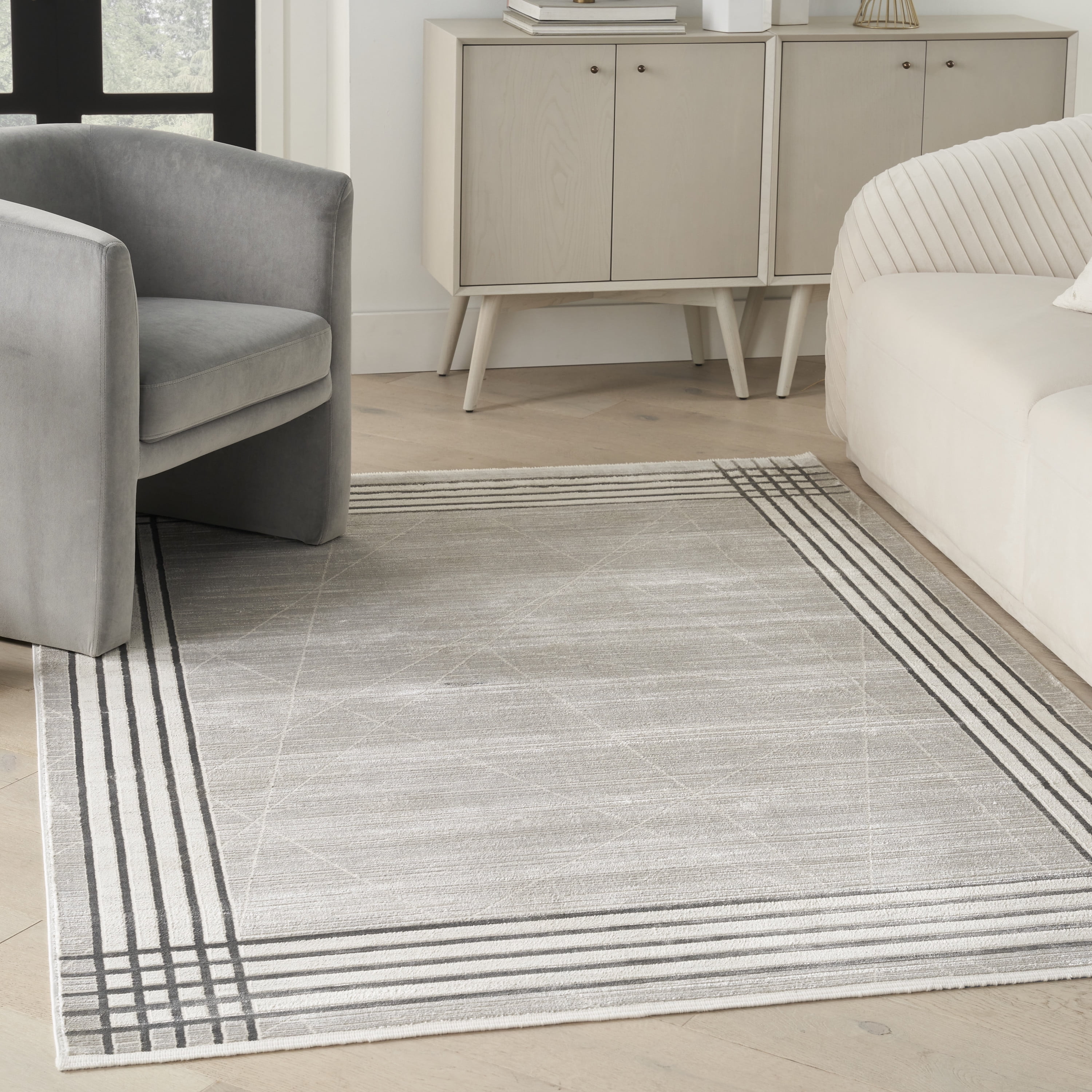 Nourison Desire Abstract Grey Silver 3'11" x 5'11" Area Rug, (4x6 ...