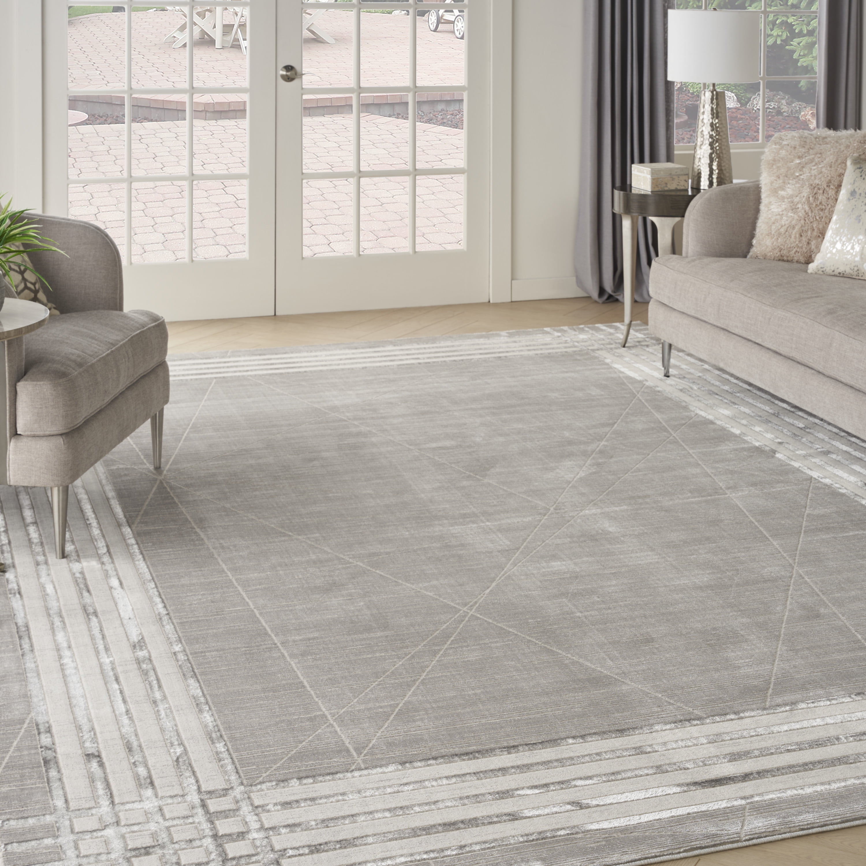 Nourison Desire Glam Grey Silver 9' x 12' Area Rug (9x12) - Walmart.com
