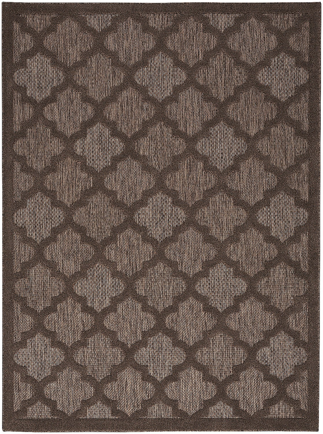 Nourison Easy Care Indoor/Outdoor Brown 4' x 6' Area Rug (4x6 ...