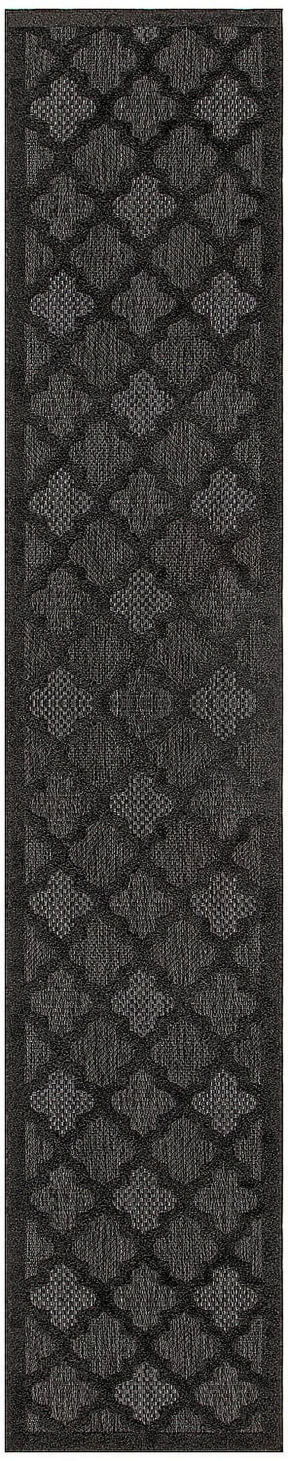 Nourison Easy Care Indoor/Outdoor Charcoal Black 2'2" x 20' Area Rug ...