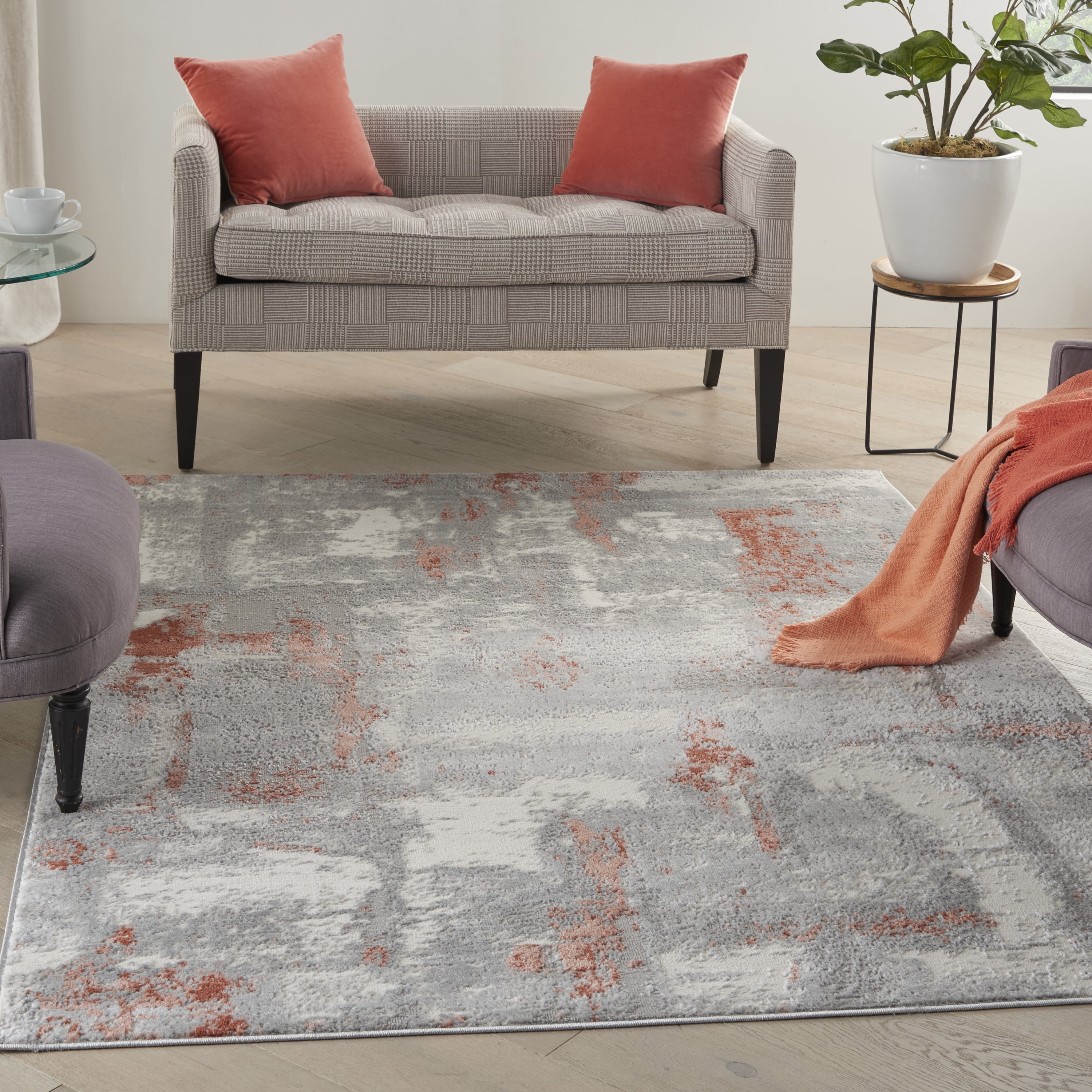 Nourison Elation Abstract Grey Brick 4' x 6' Area Rug, (4x6) - Walmart.com