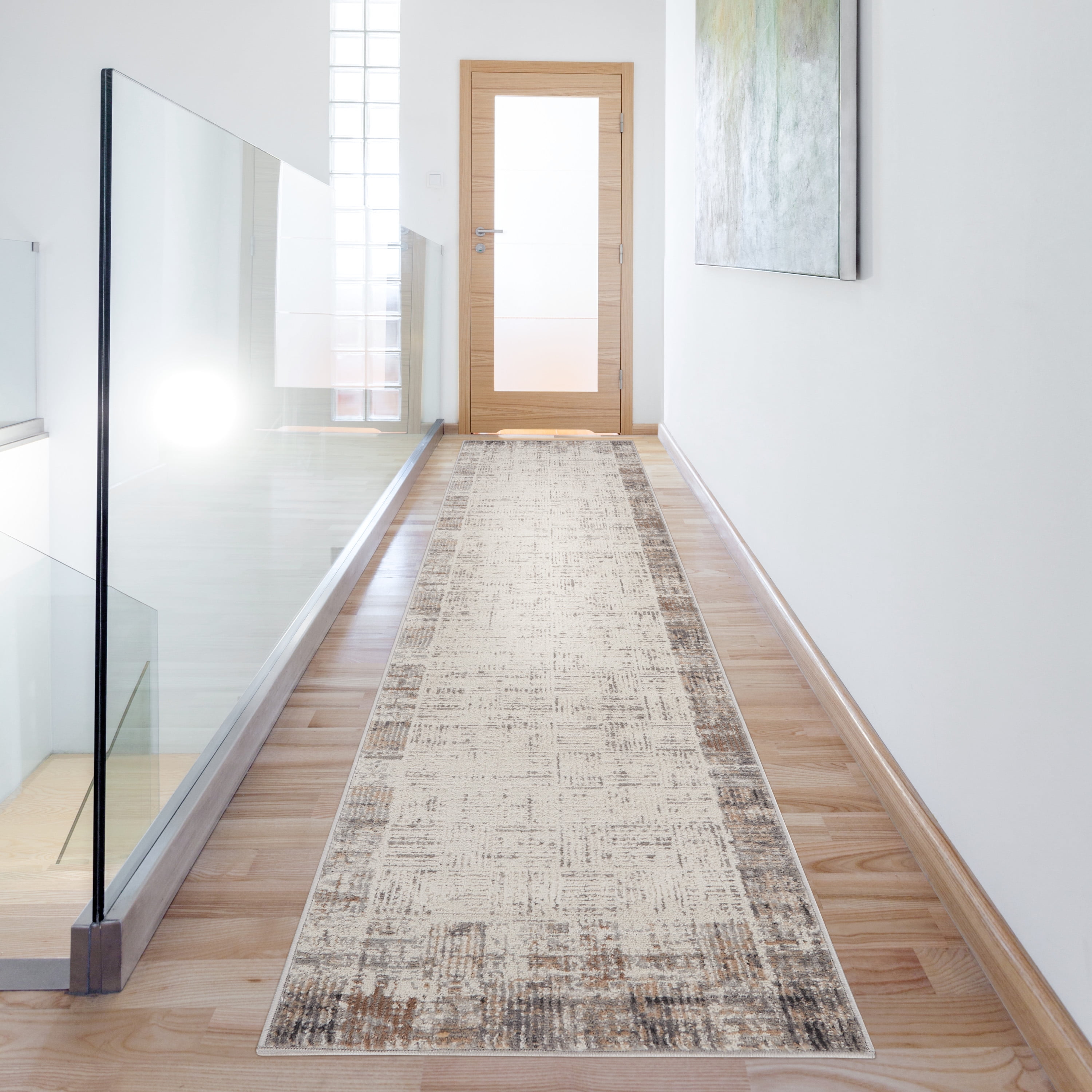 Nourison Elation Abstract Ivory Grey 2'2" x 18' Area Rug, (2x18 ...