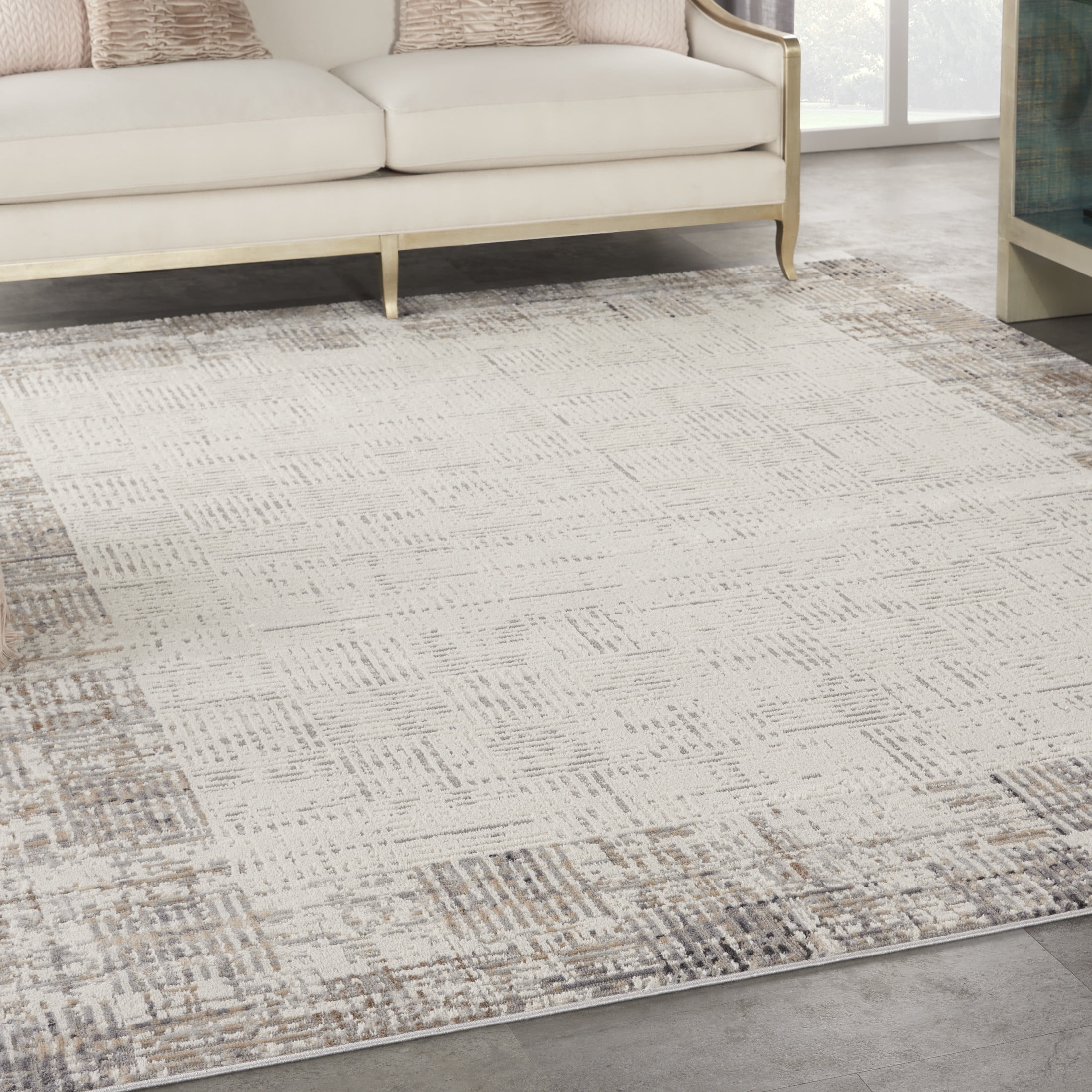 Nourison Elation Modern Ivory Grey 8' x 11' Area Rug (8x11) - Walmart.com