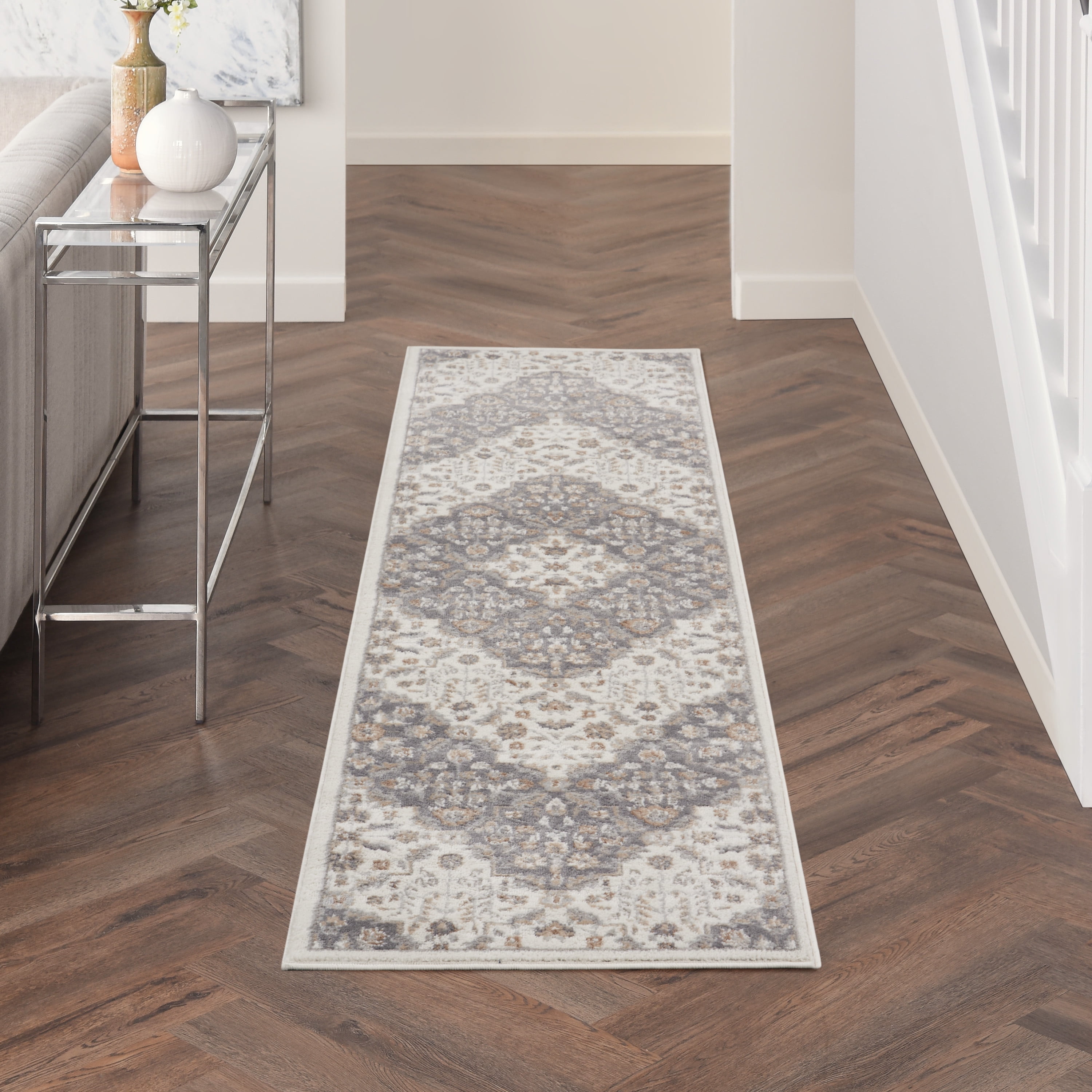 Nourison Elation Traditional French Country Ivory Grey Area Rug ...