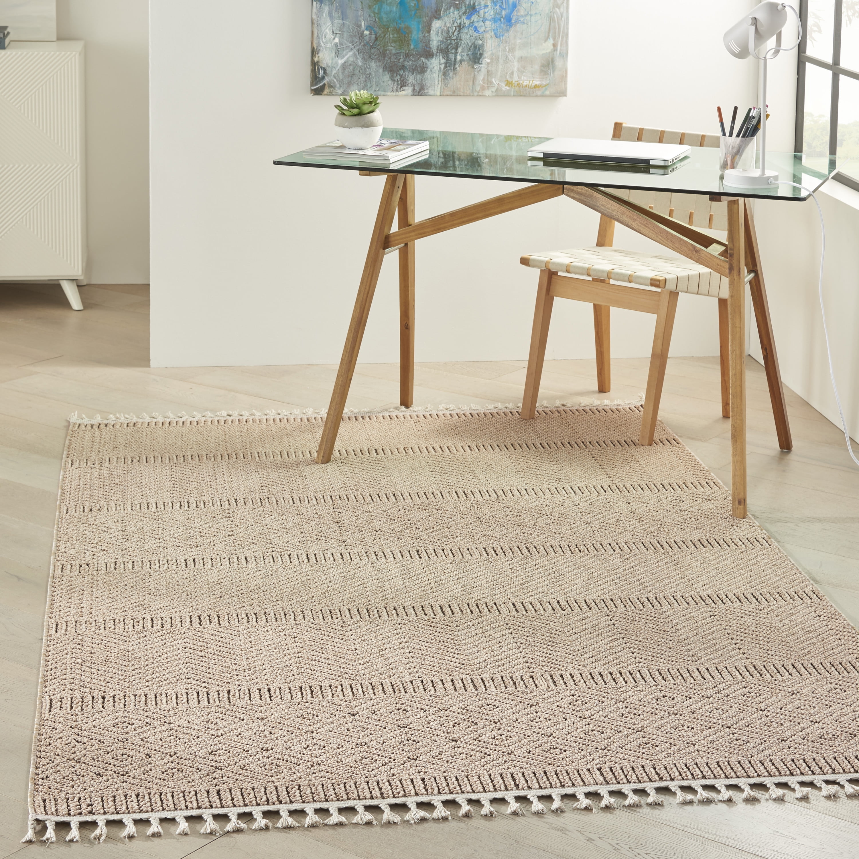 Nourison Elwood 48x74" Contemporary Polypropylene Area Rug - Mocha ...