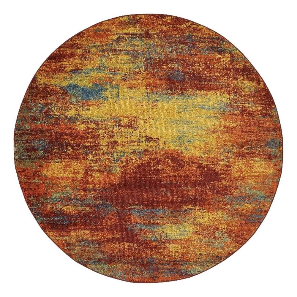Nourison Essentials 8' x Round Flame Fabric Area Rug - Walmart.com