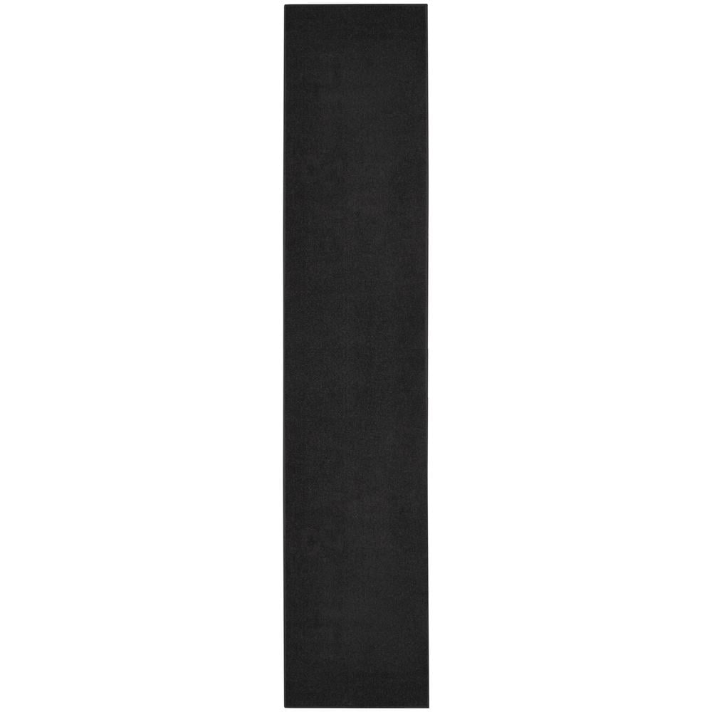 Nourison Essentials Indoor/Outdoor Black 2'2" x 20 Area Rug, (2x20 ...