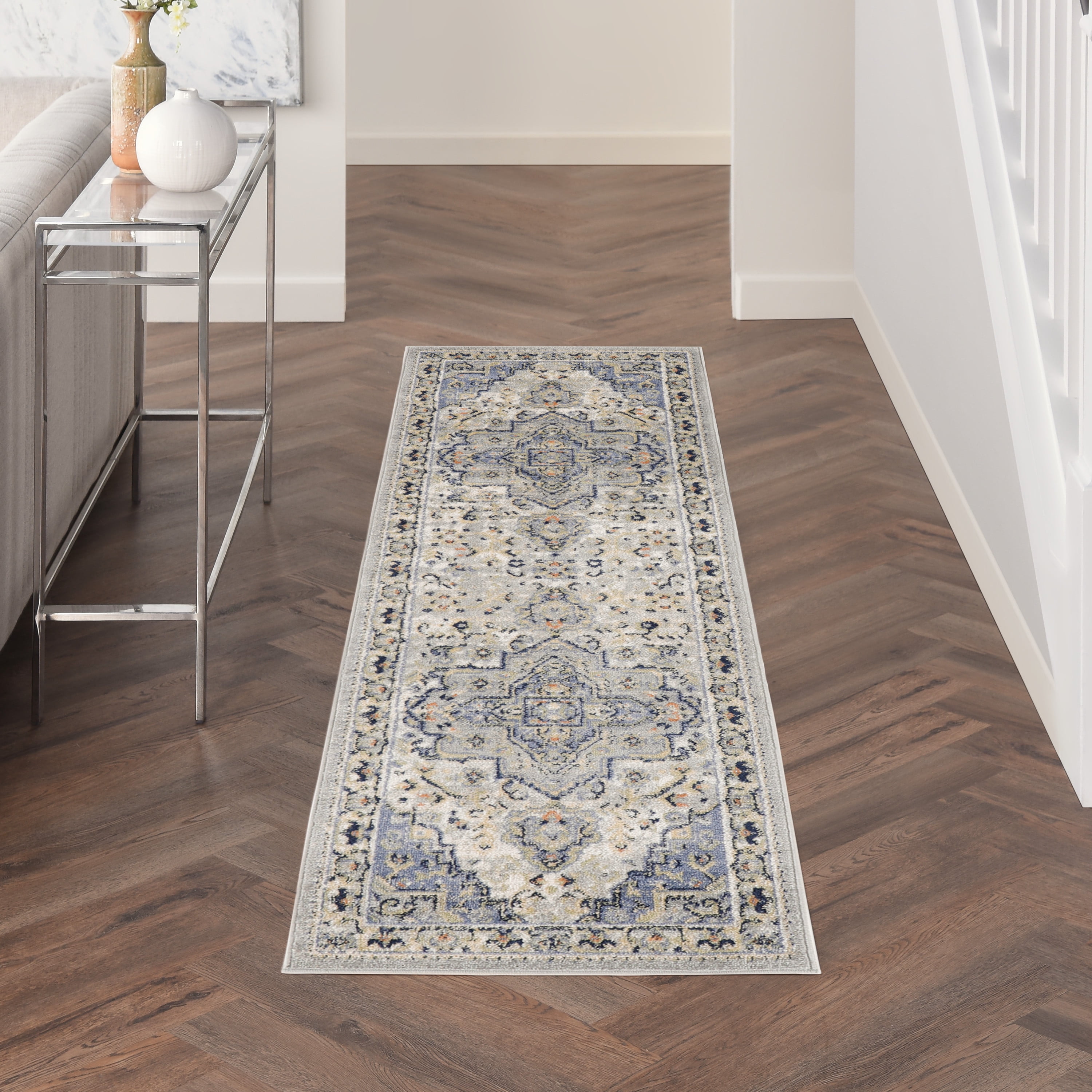 Nourison Essentials Indoor/Outdoor Blue 2'2" x 7'6" Area Rug (2x8 ...