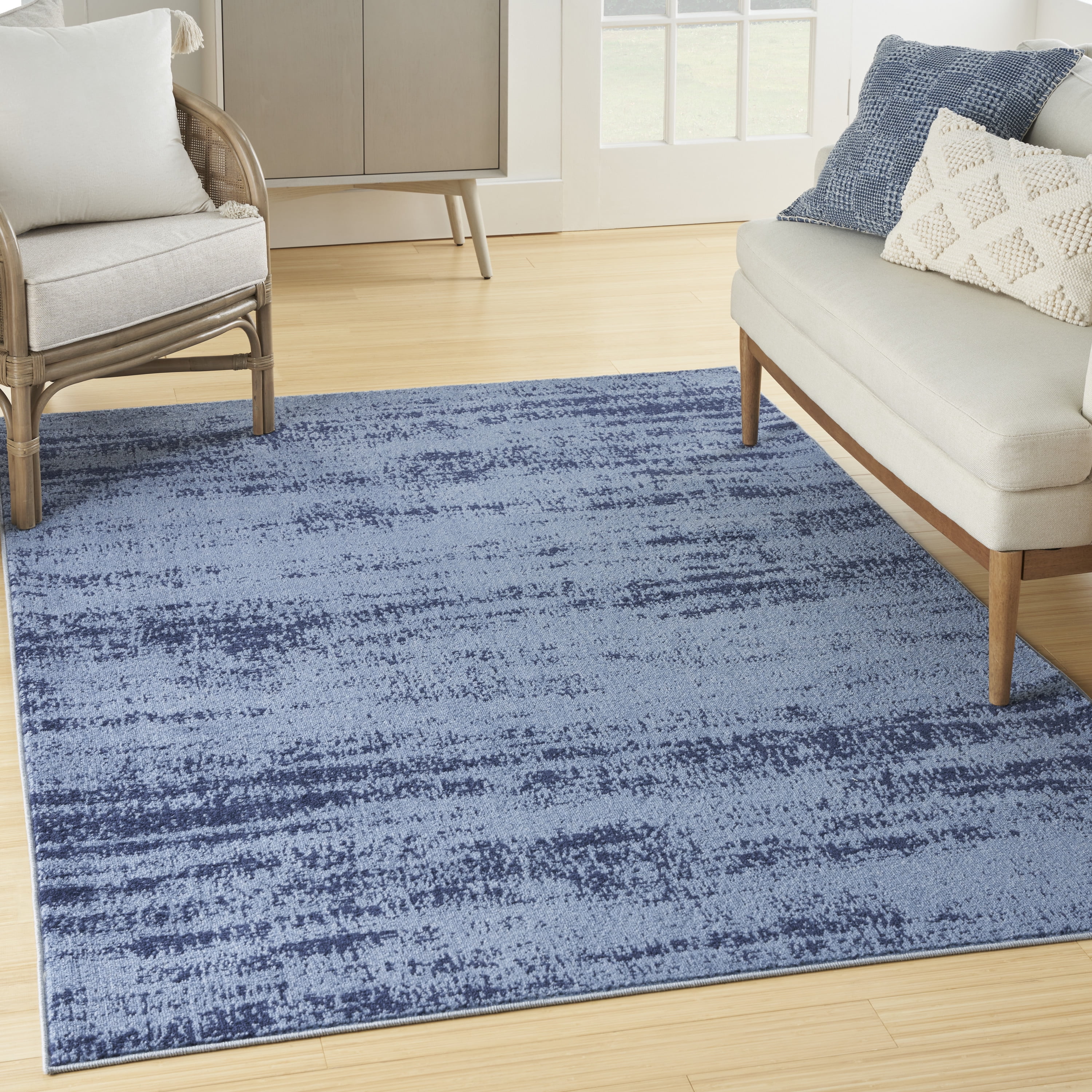 Nourison Essentials Indoor/Outdoor Denim 4' x 6' Area Rug, (4x6 ...