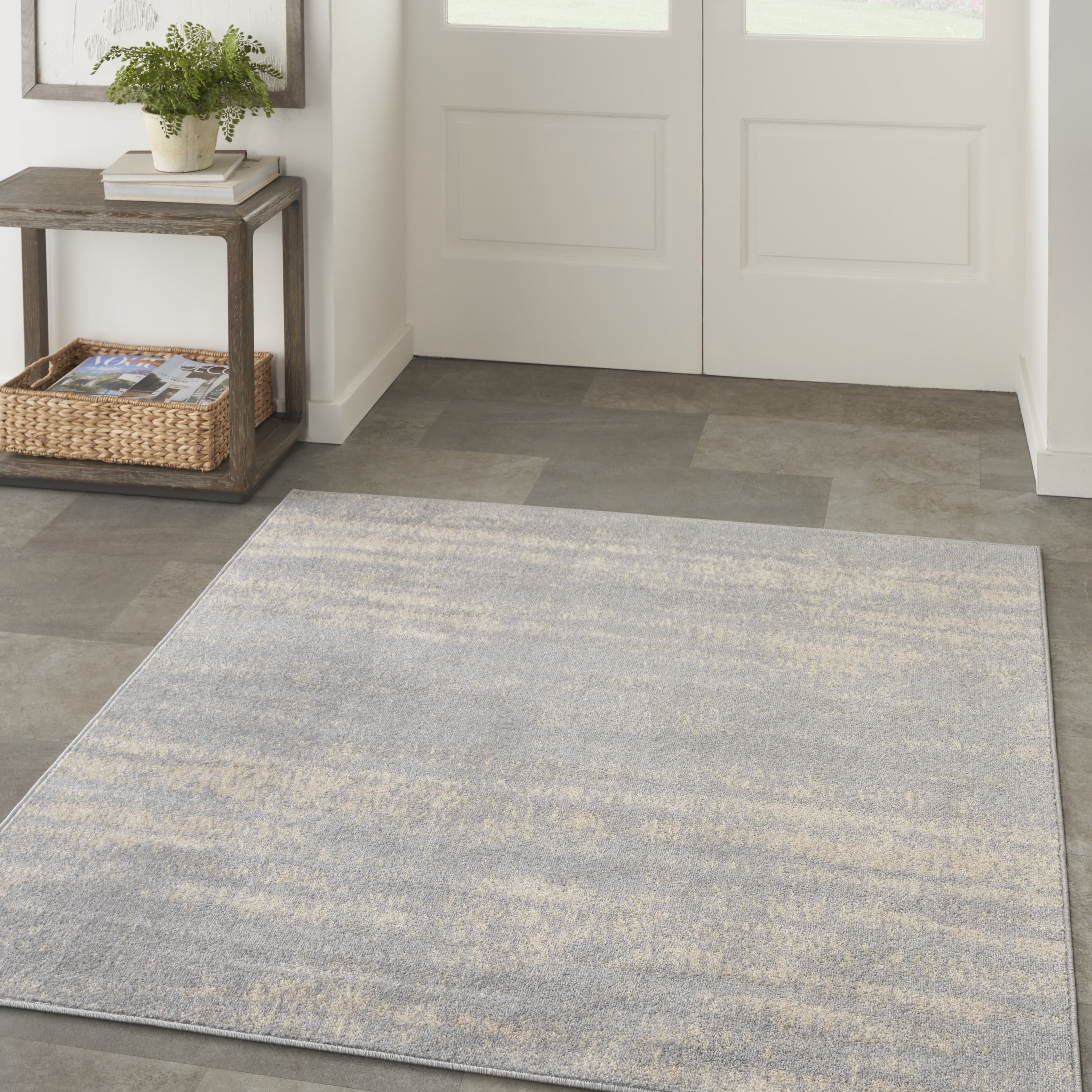 Nourison Essentials Indoor/Outdoor Grey/Beige 5' x square Area Rug, (5 ...