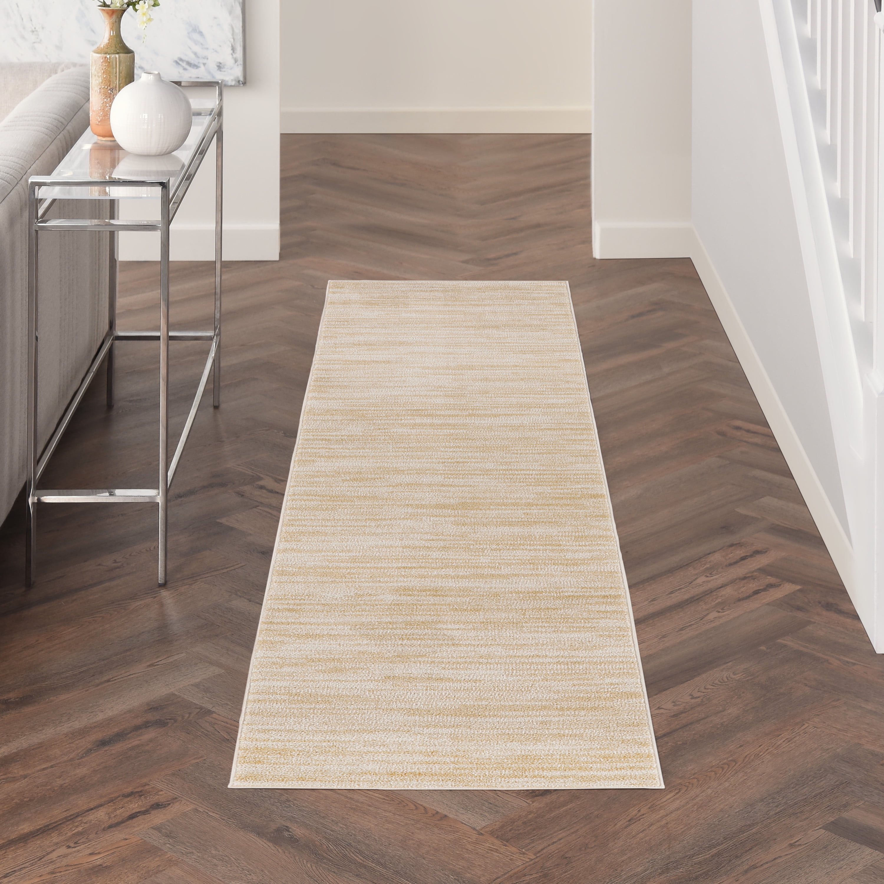 Nourison Essentials Indoor/Outdoor Ivory Gold 2'2" x 10' Area Rug (2x10 ...