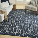 Nourison Essentials Outdoor Navy Ivory 5' x 7' Area Rug (5x7) - Walmart.com