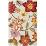 Nourison Fantasy Botanical Ivory Area Rug, Hand-Hooked, Floral Design ...