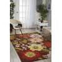 Nourison Fantasy Floral Chocolate Area Rug, Hand-Hooked, Carved, 3'6" x ...