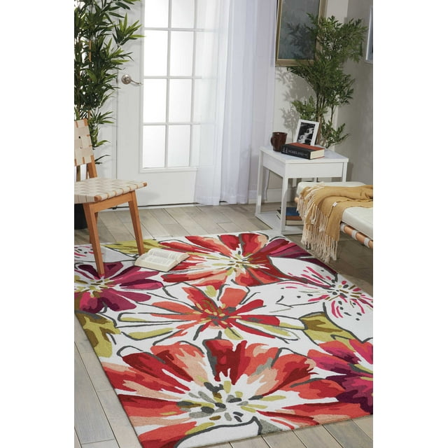 Nourison Fantasy Floral Ivory 2'6" x 4' Area Rug, (3x4) - Walmart.com