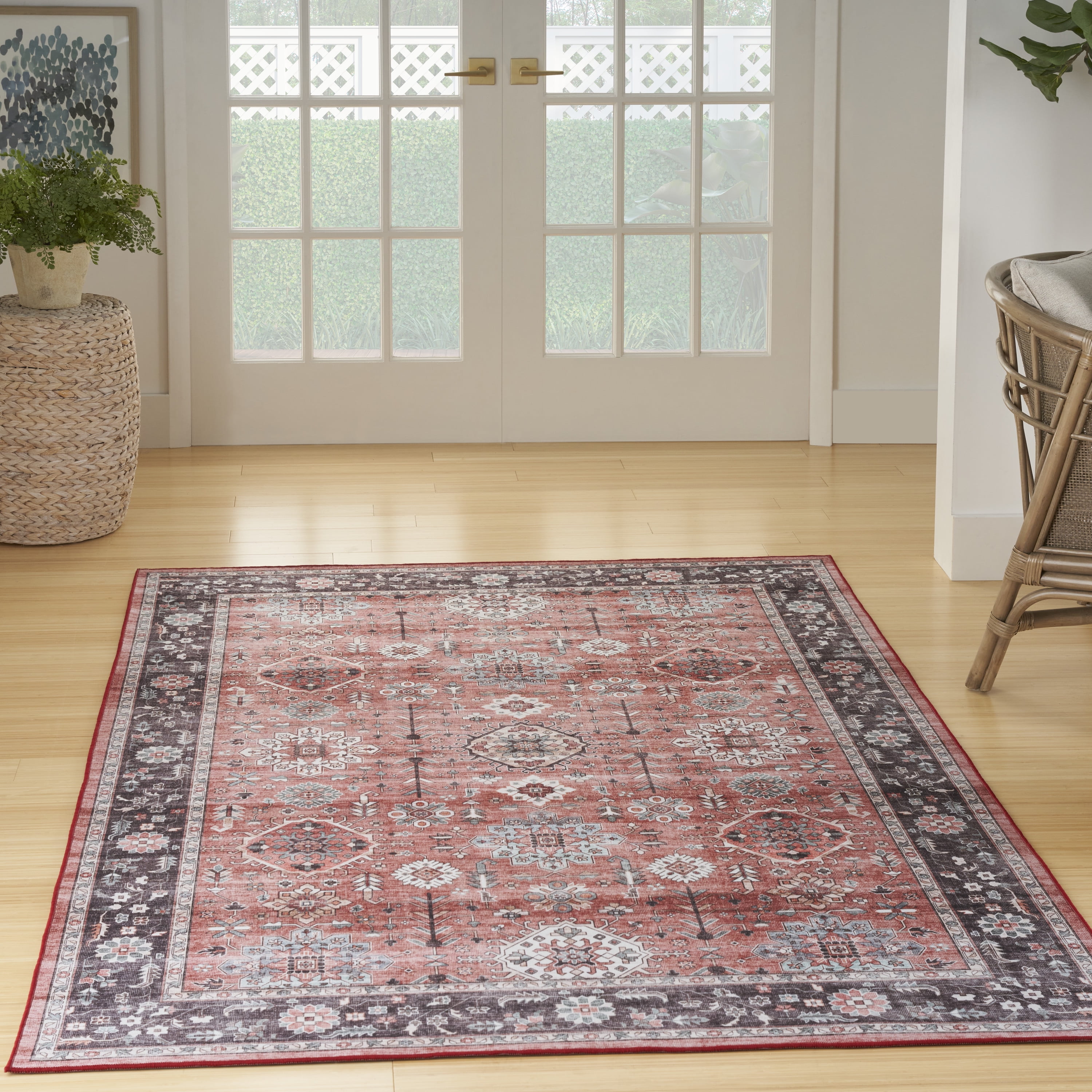 Nourison Fulton Beautiful Living Room Vintage Brick 5' x 7' Area Rug ...