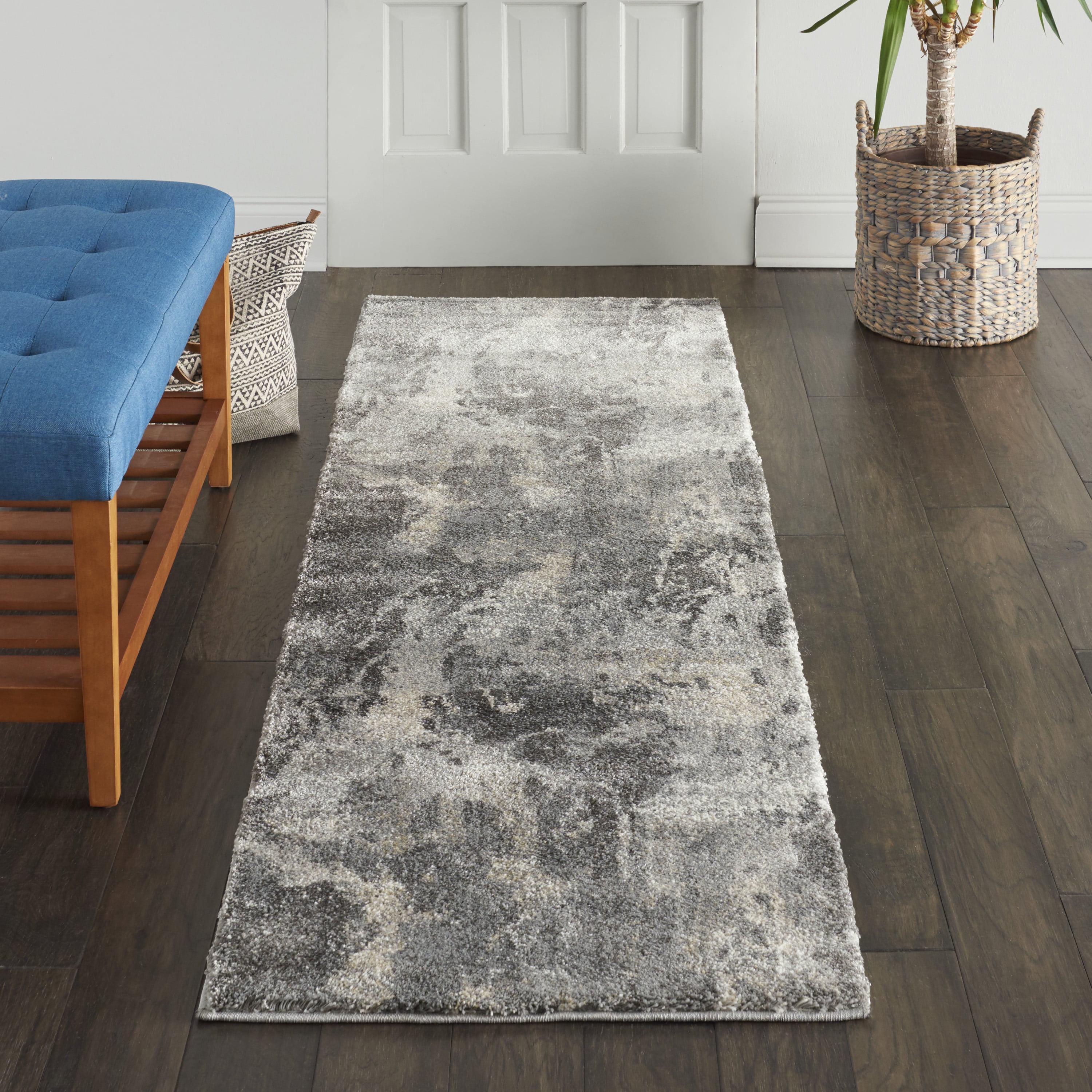 Nourison Fusion FSS16 Beige/Grey Area Rug 2'2" x 7'6" - Walmart.com
