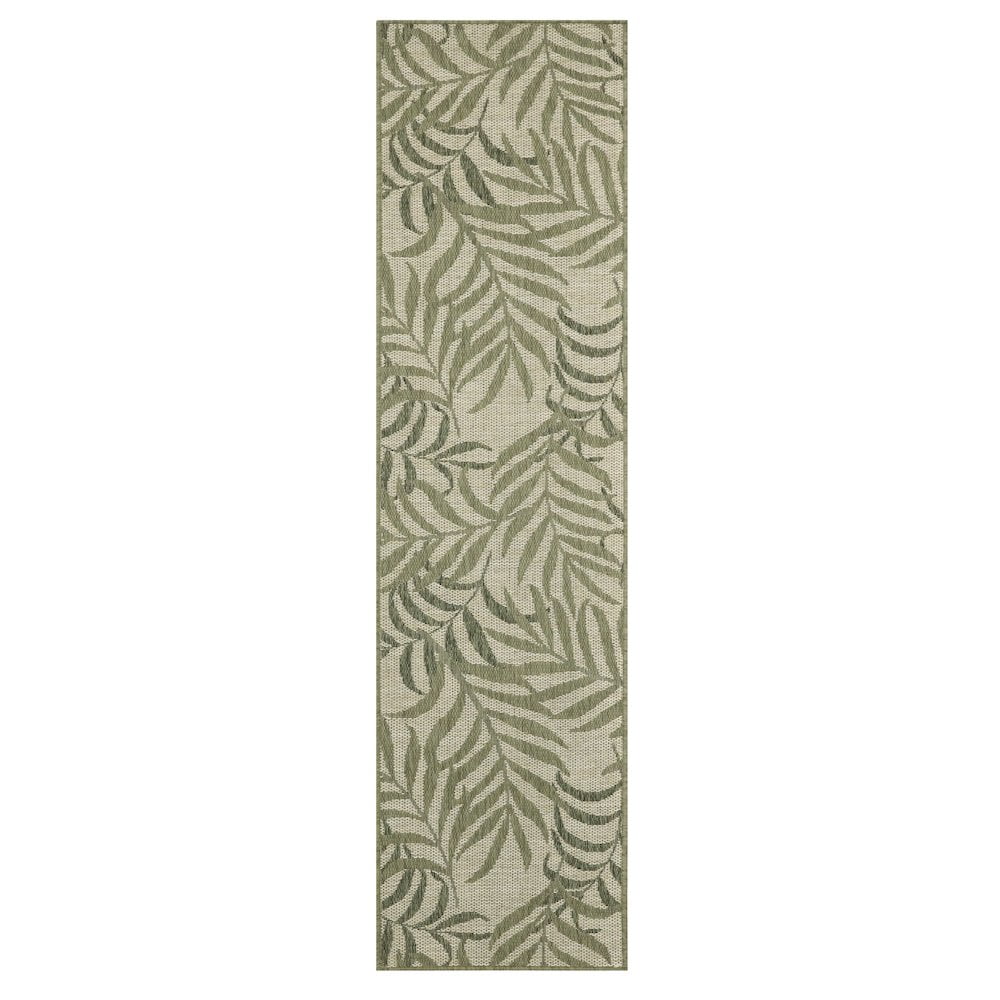 Nourison Home Garden Oasis 2' x 8' Ivory Green Tropical Rug - Walmart.com