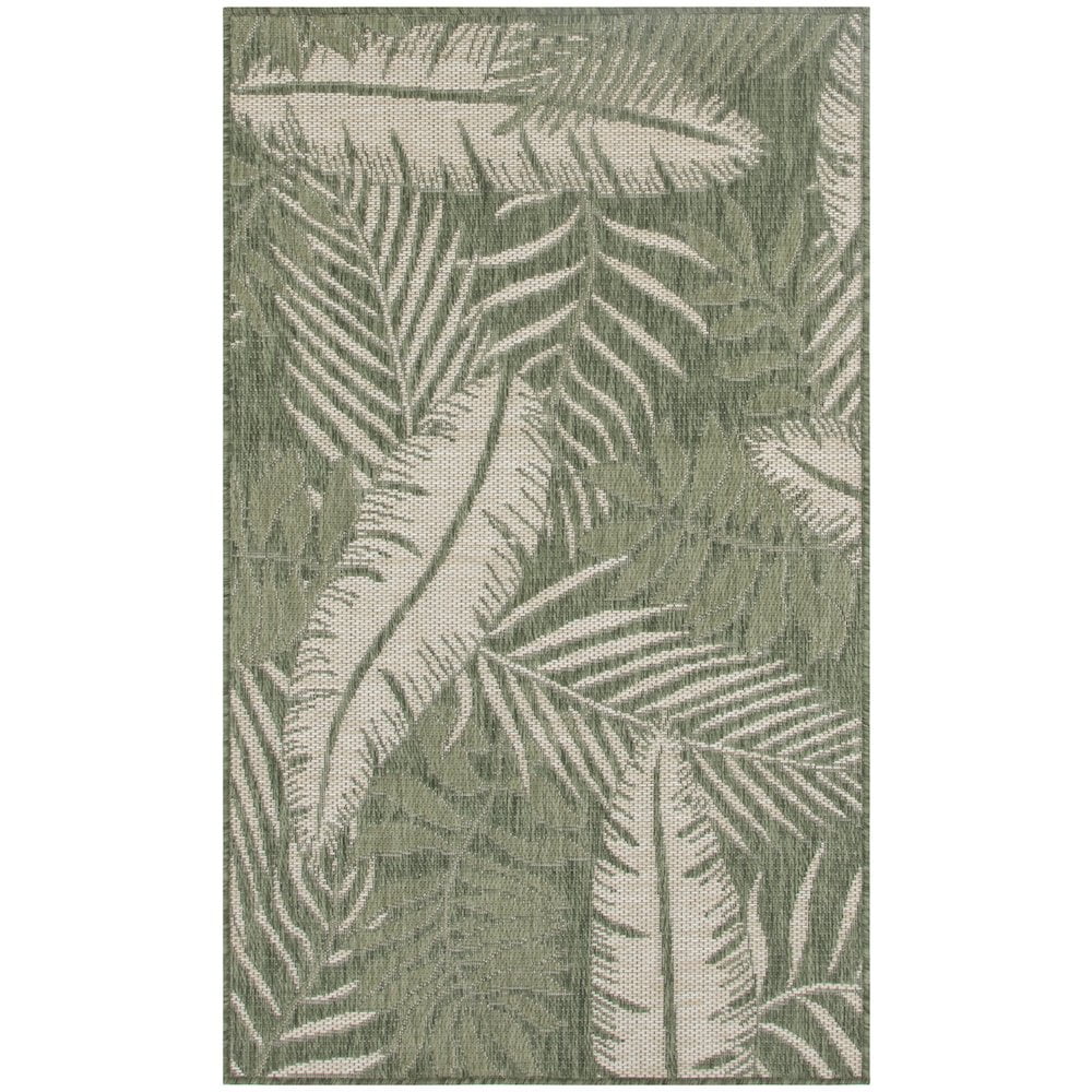 Nourison Home Garden Oasis 2' x 4' Green Ivory Outdoor Rug - Walmart.com
