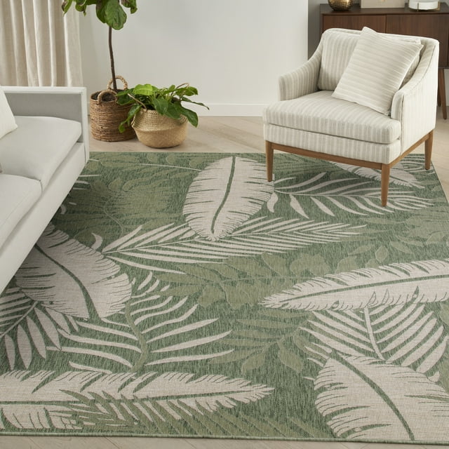 Nourison Garden Oasis Tropical Green Ivory 8' x 10' Area Rug (8x10 ...