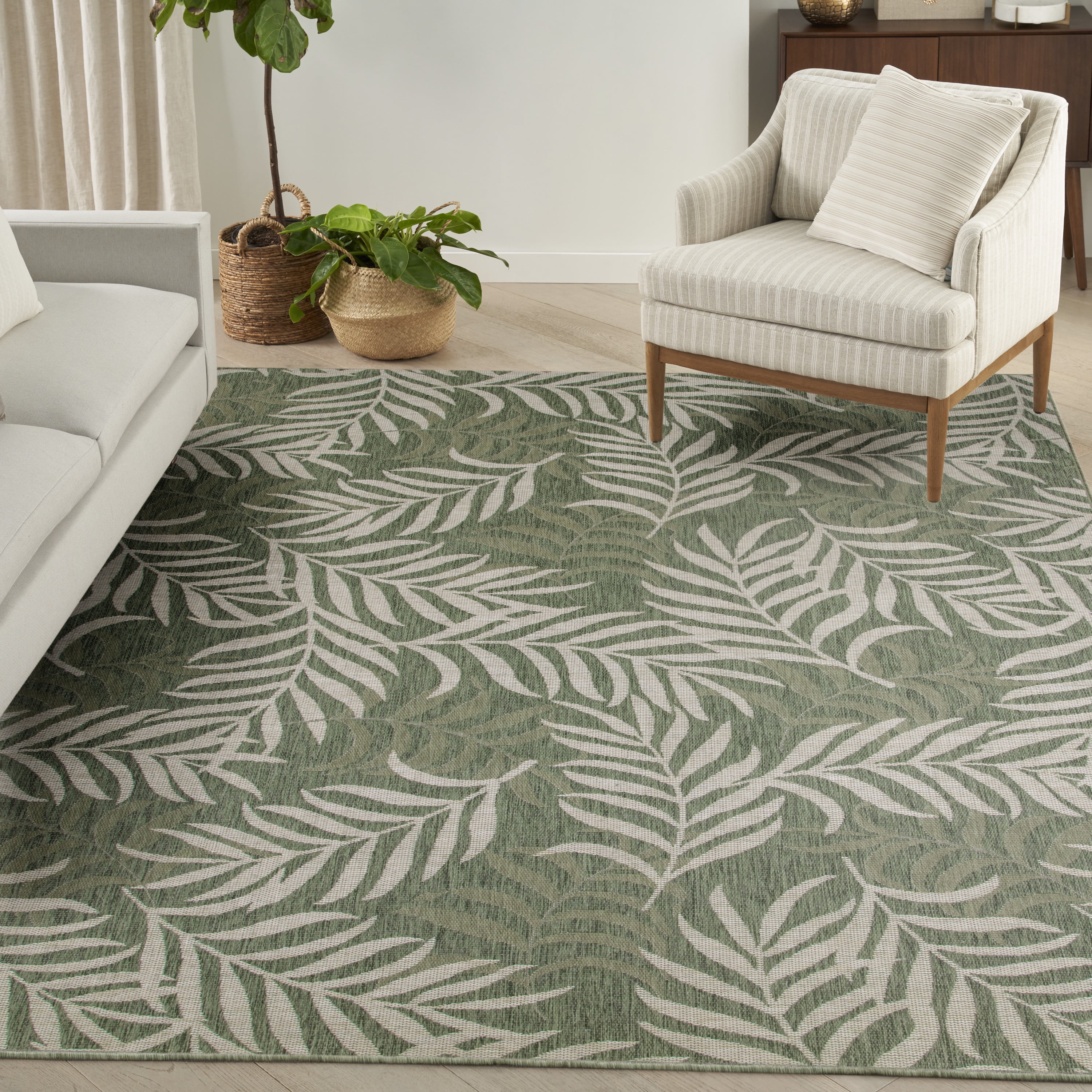 Nourison Garden Oasis Tropical Green Ivory 8' x 10' Area Rug (8x10 ...