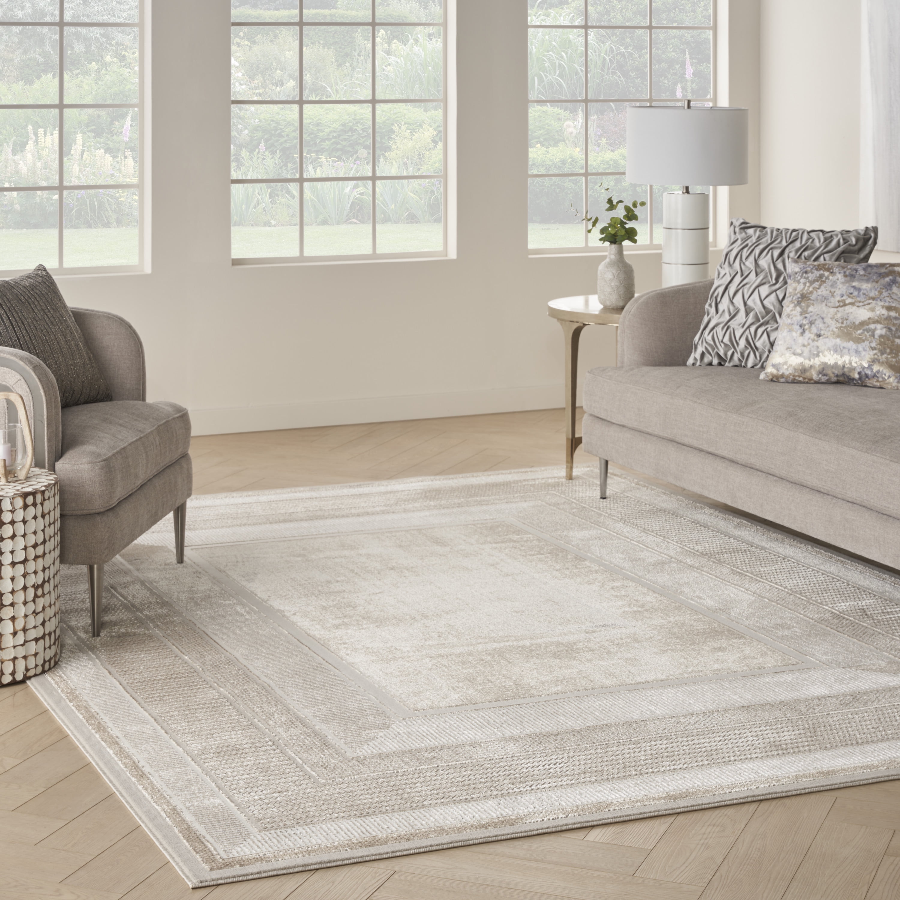 Nourison Glam Geometric Ivory 9' x 12' Area Rug (9x12) - Walmart.com