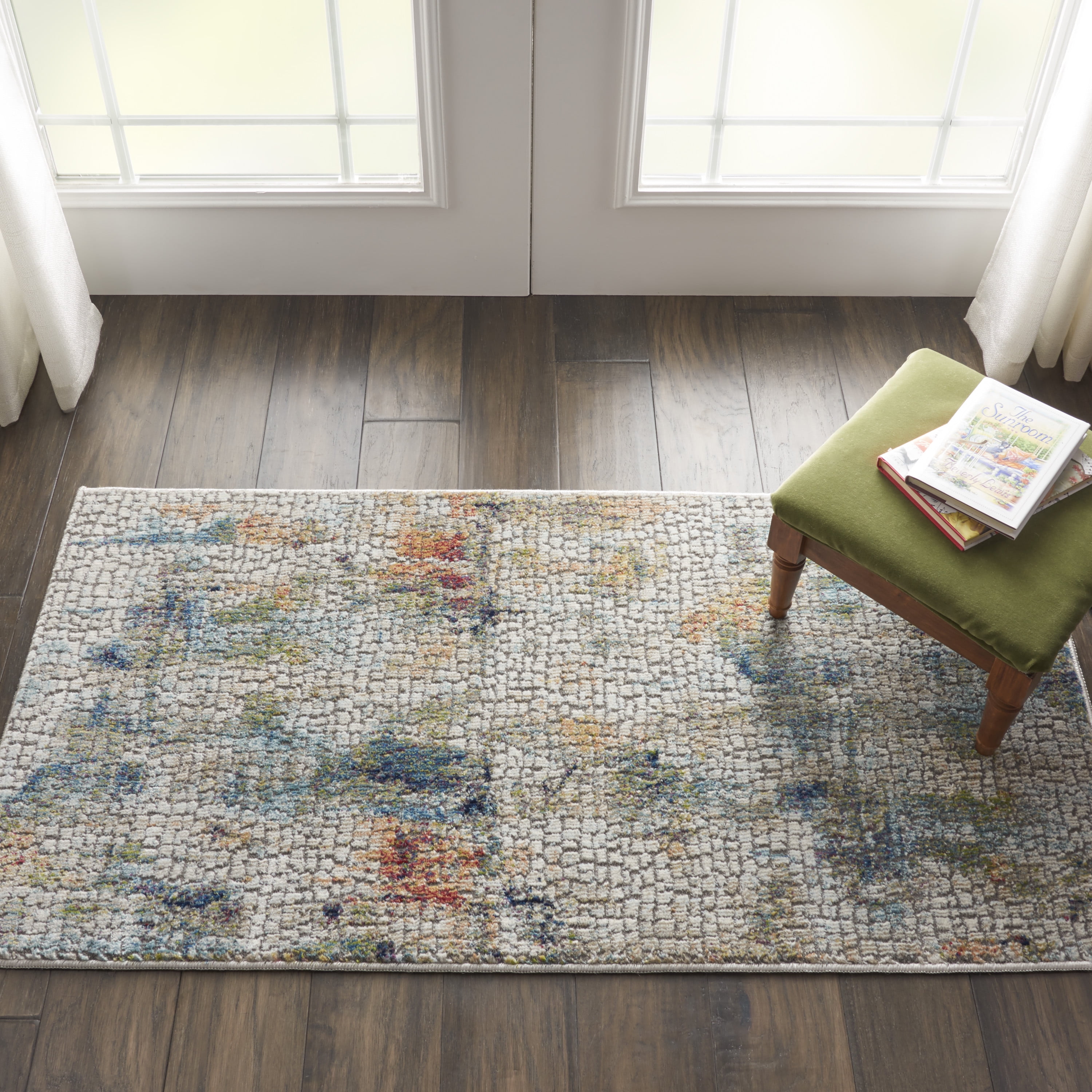 Nourison Global Vintage Abstract Ivory/Multicolor 2' x 4' Area Rug ...