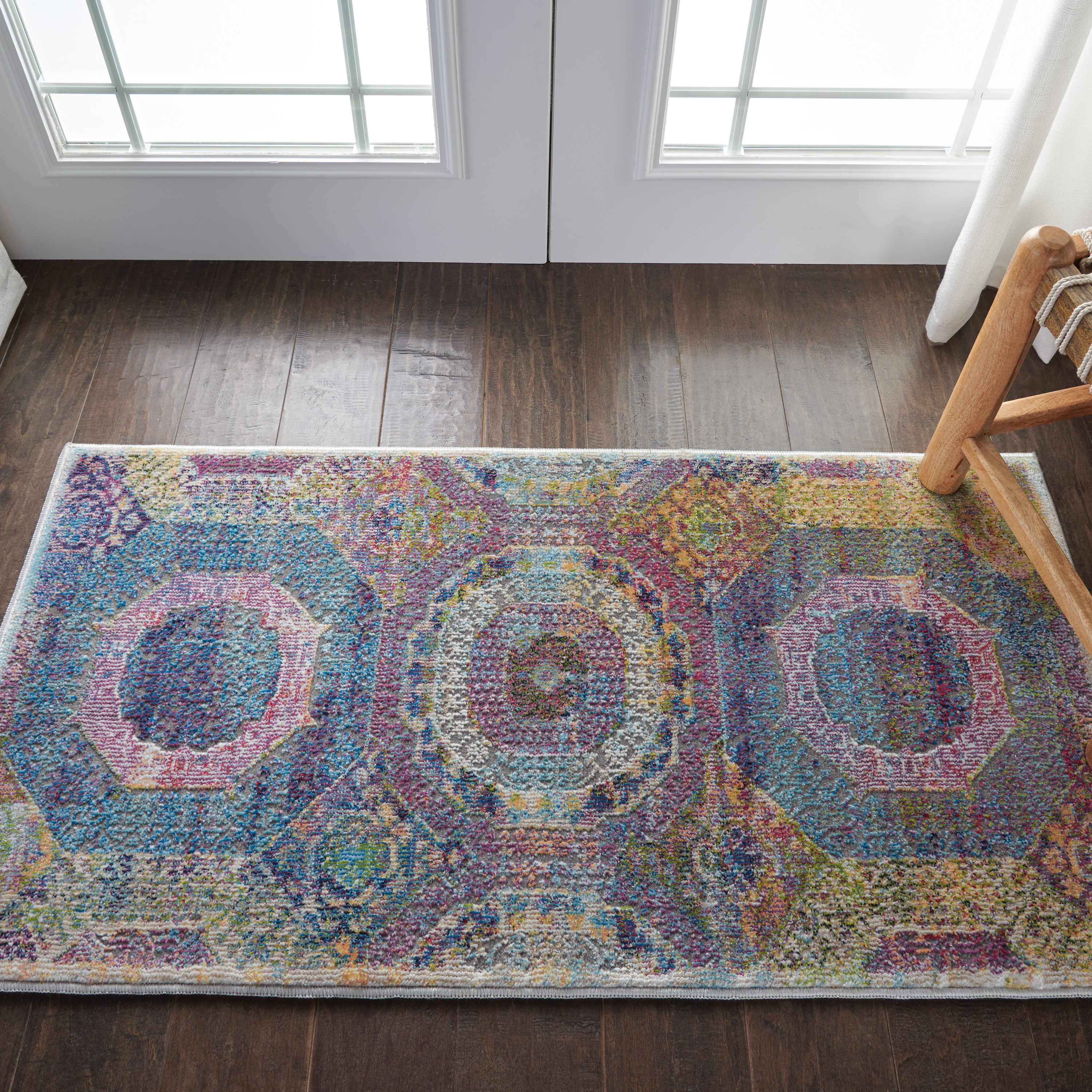 Nourison Global Vintage Geometric Multicolor 2' x 4' Area Rug, (2x4 ...