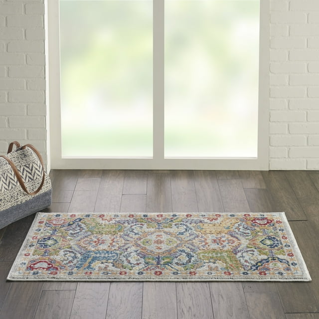 Nourison Global Vintage Persian Grey/Multicolor 2' x 4' Area Rug, (2x4 ...