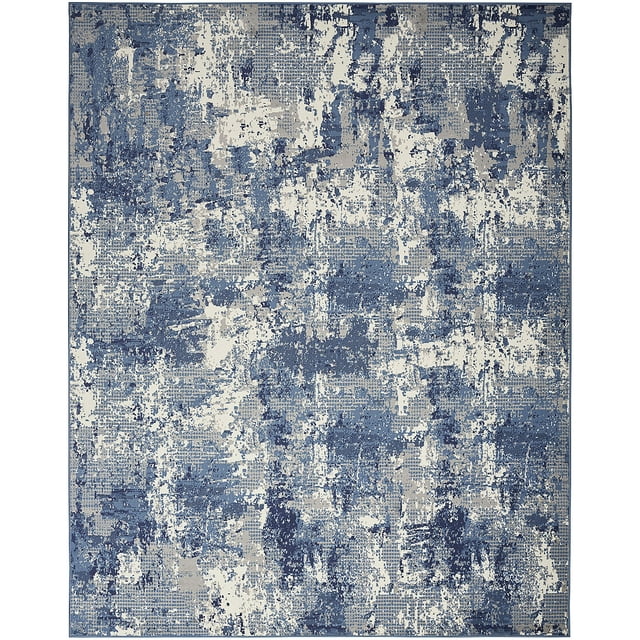Nourison Grafix Abstract Navy Blue 5'3" x 7'3" Area Rug (5x7) - Walmart.com