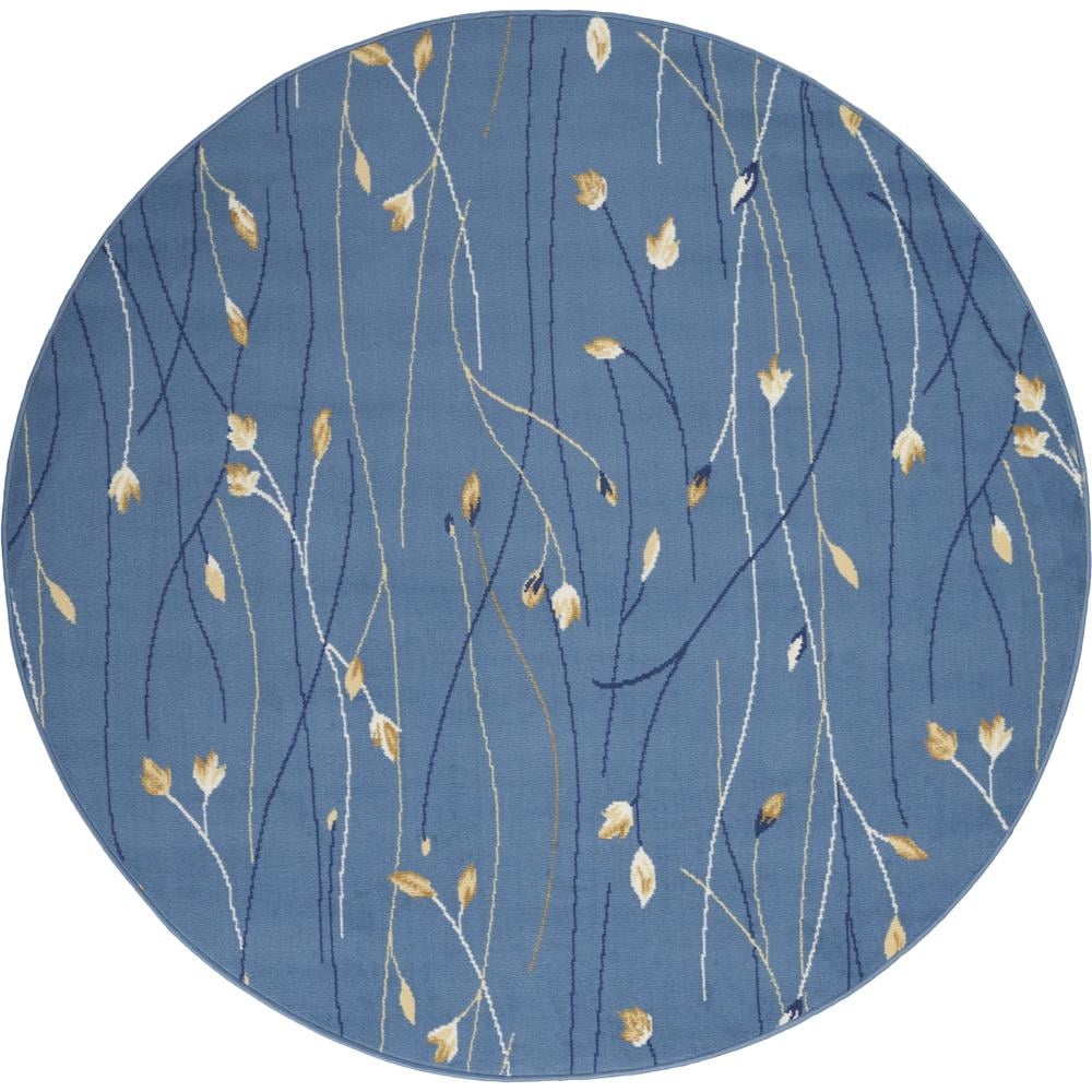 Nourison Grafix Contemporary Light Blue 4' x Round Area Rug, (4 Round ...