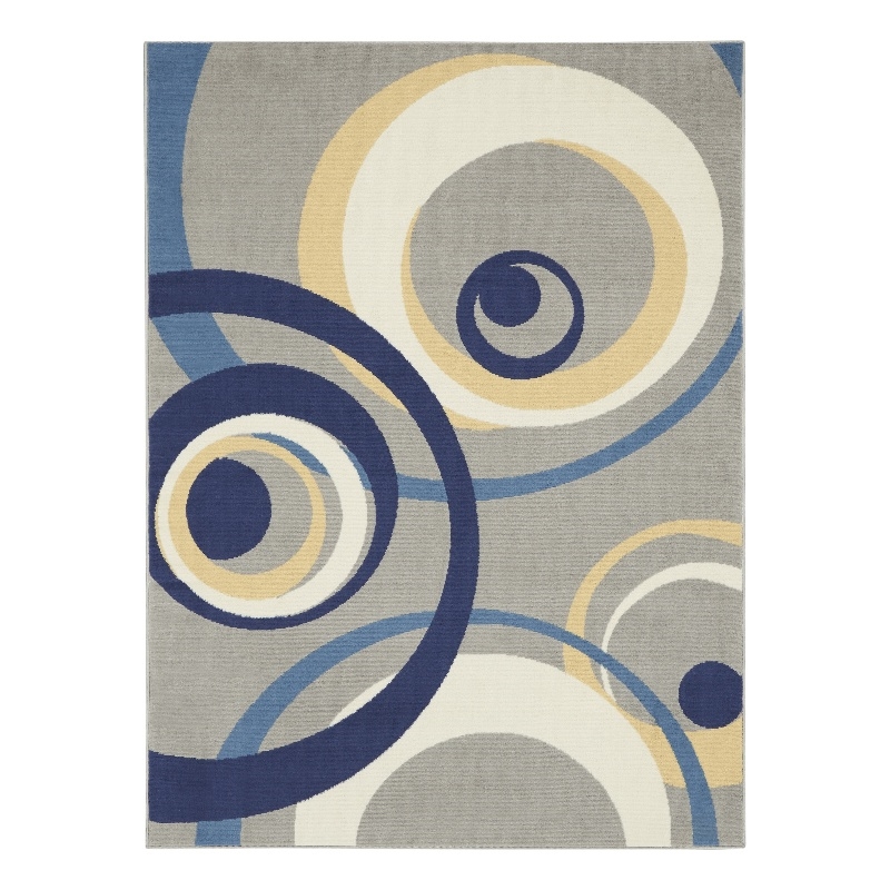 Nourison Grafix Geometric Grey 5'3" x 7'3" Area Rug, (5x7) - Walmart.com