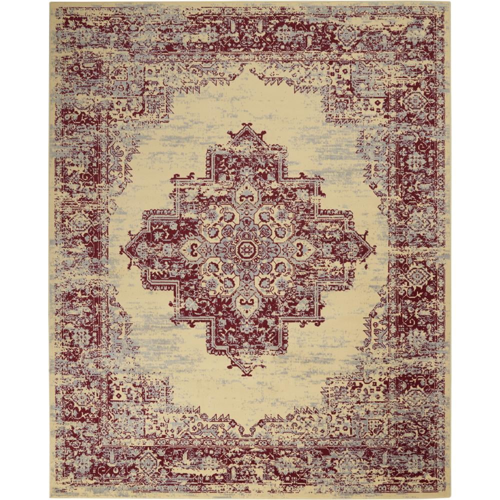 Nourison Grafix Persian Center Medallion Cream/Red Area Rug - Walmart.com